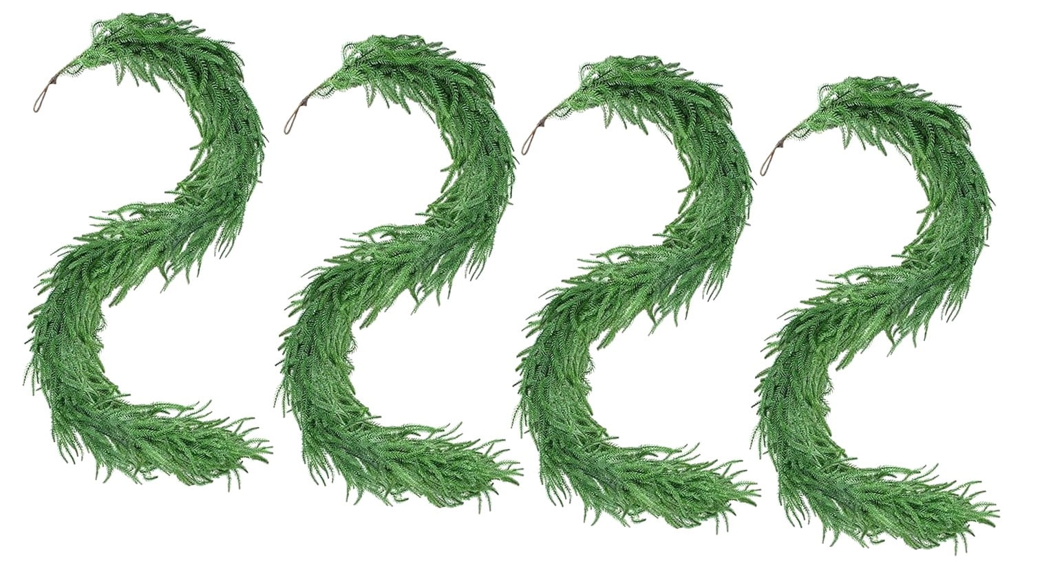 SJJ 4 Pcs 6 Ft Artificial Norfolk Pine Garlands, Realistic Pine Garland ...