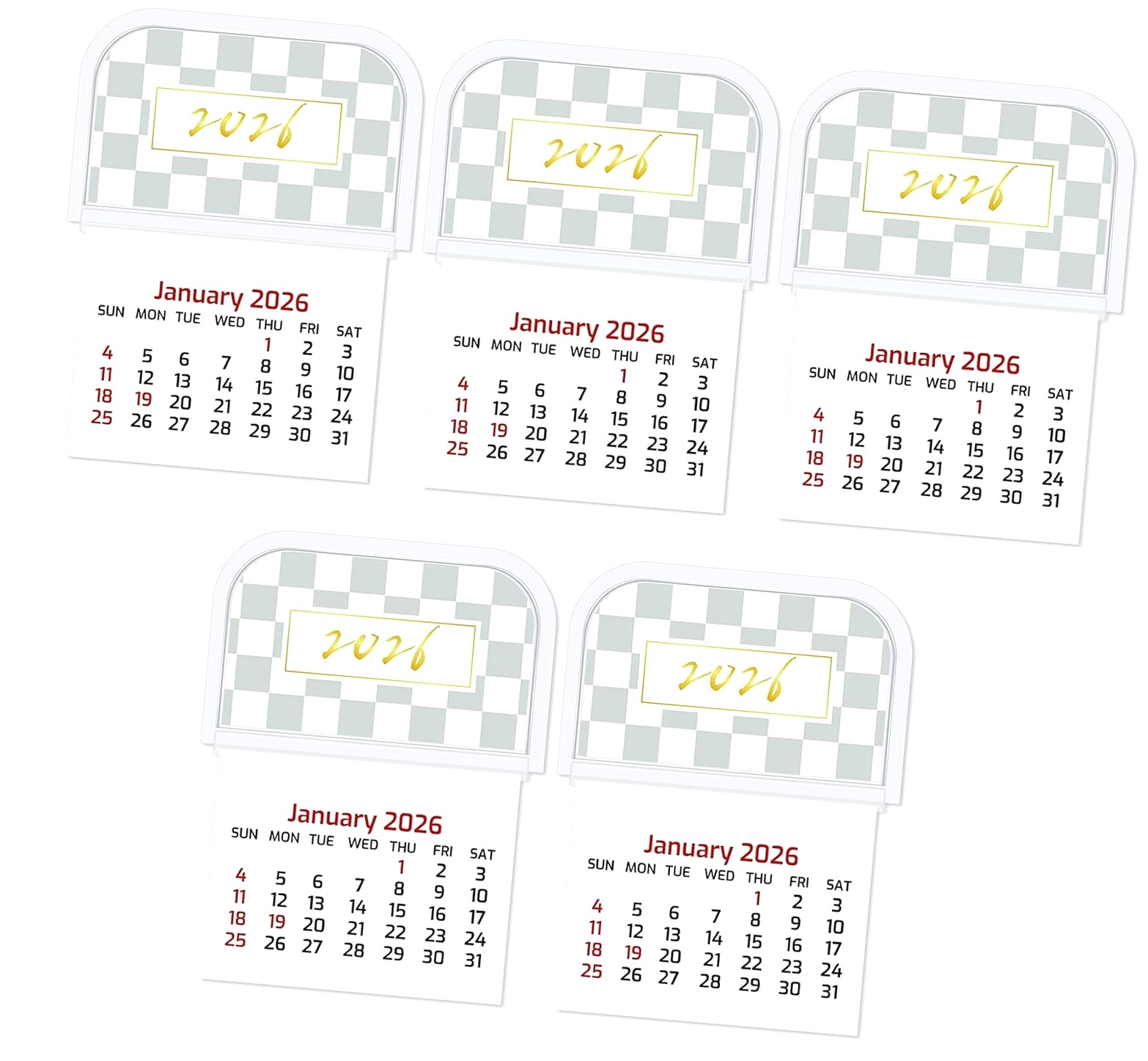 SJJ 5 Pcs 2026 Adhesive Calendar Small Monthly and Sticky Calendar for ...