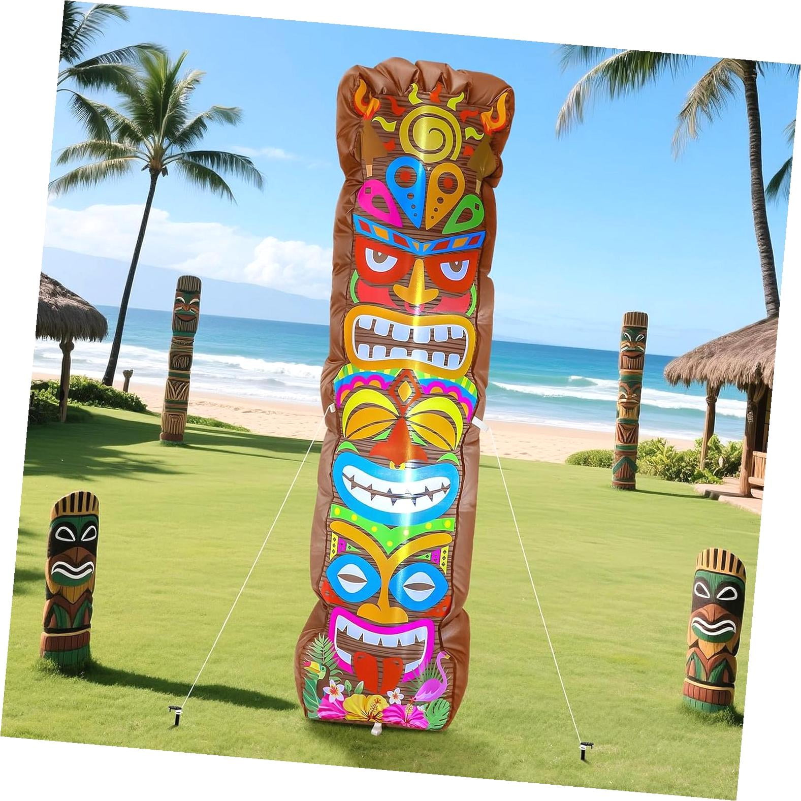 SJJ 5 ft Blow-up Hawaiian Luau Decoration Inflatable Flamingo Pole with ...