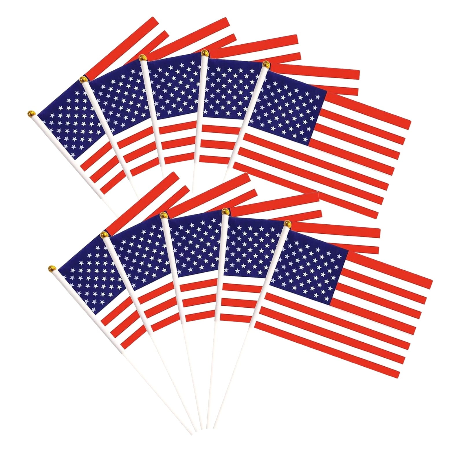 SJJ 50 Pack America Flags Small Hand Held US Flags Stick Flags, Country ...