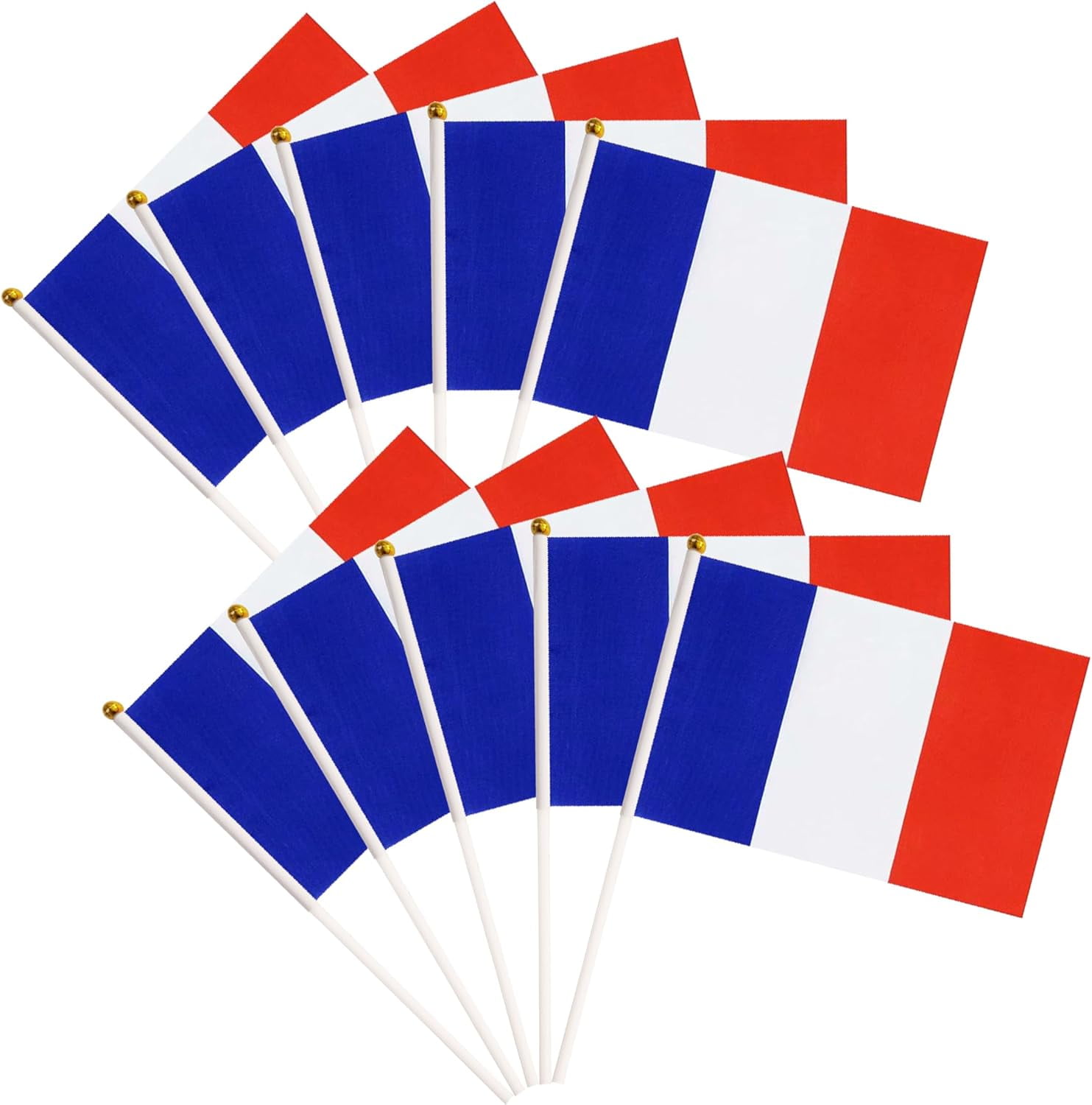 SJJ 50 Pack France French Flags Small Hand Held France French Stick ...