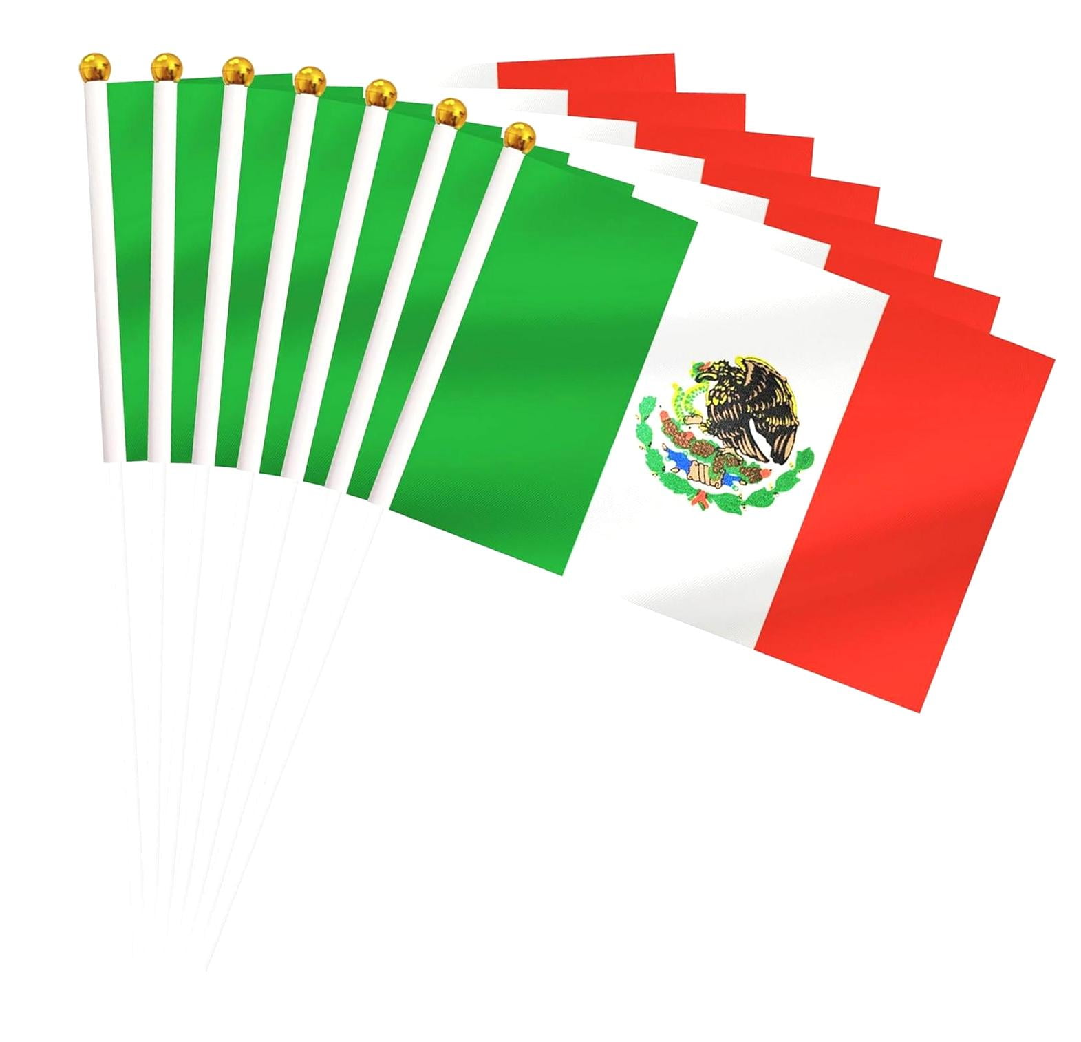 SJJ 50 Pack Mexico Mini Stick Flags, Handheld Miniature Flags for ...