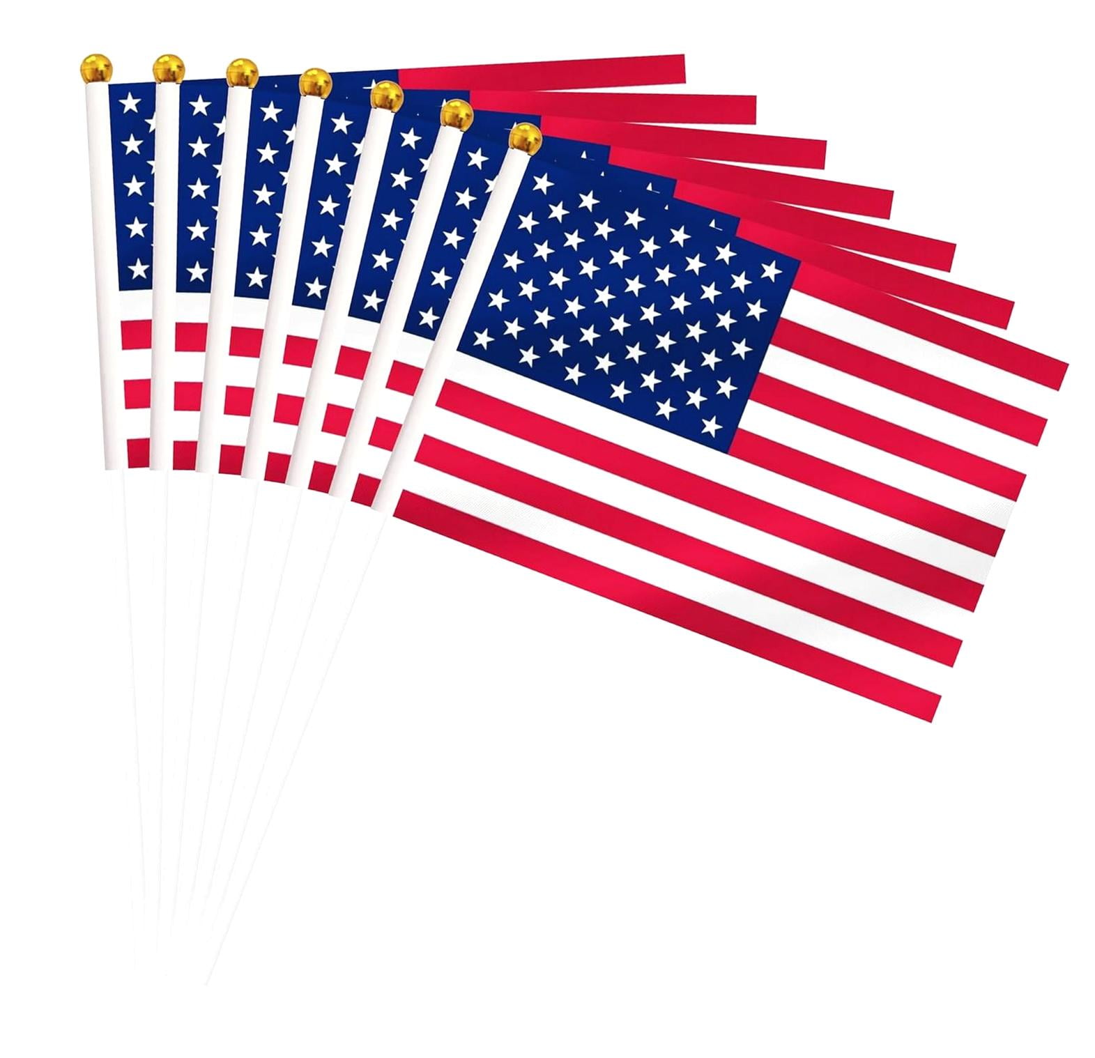 SJJ 50 Pack USA Mini Handheld Flag, Small National Stick Flags for ...