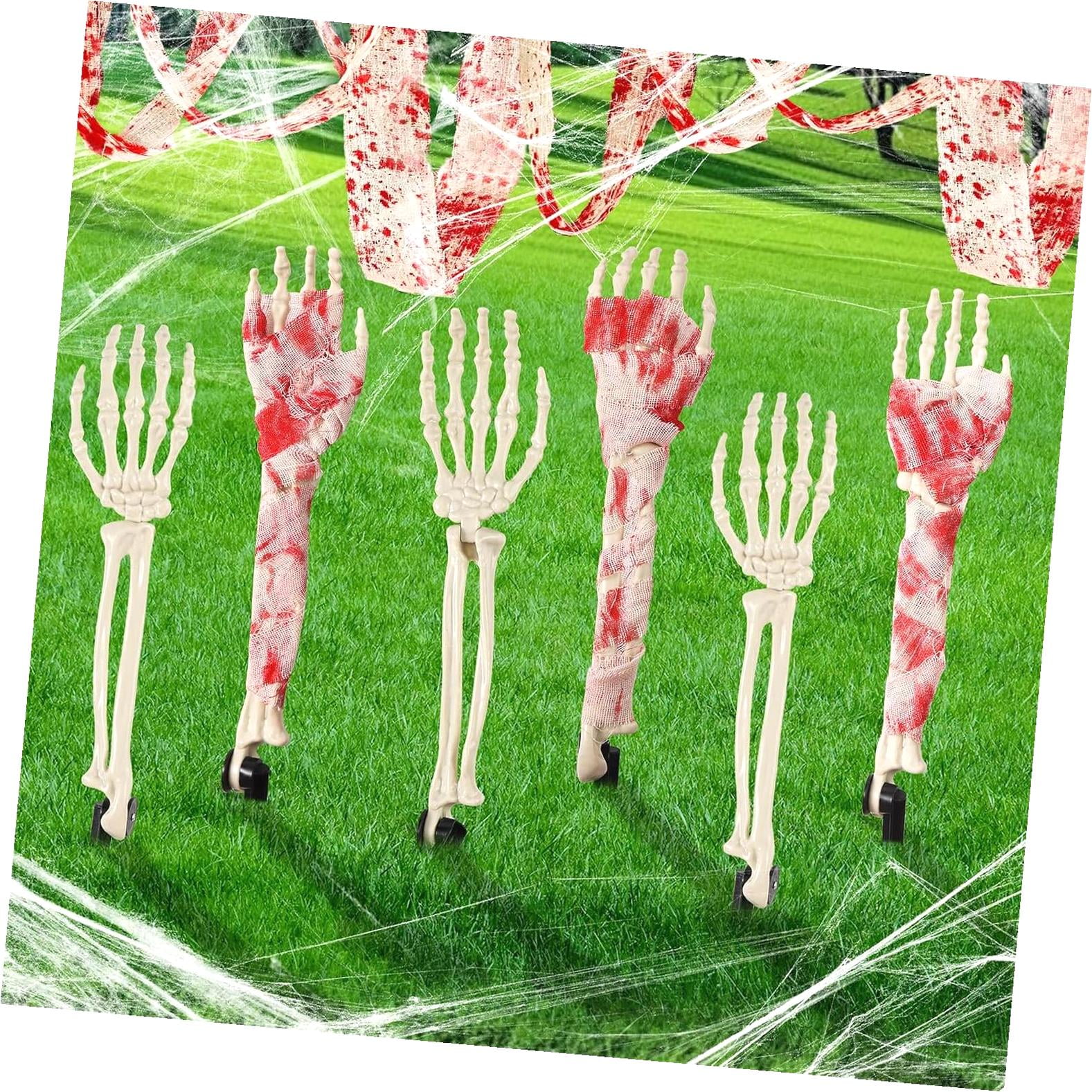 SJJ 6 Pcs Skeleton Stakes Decorations, Groundbreakers Arms with Stakes ...