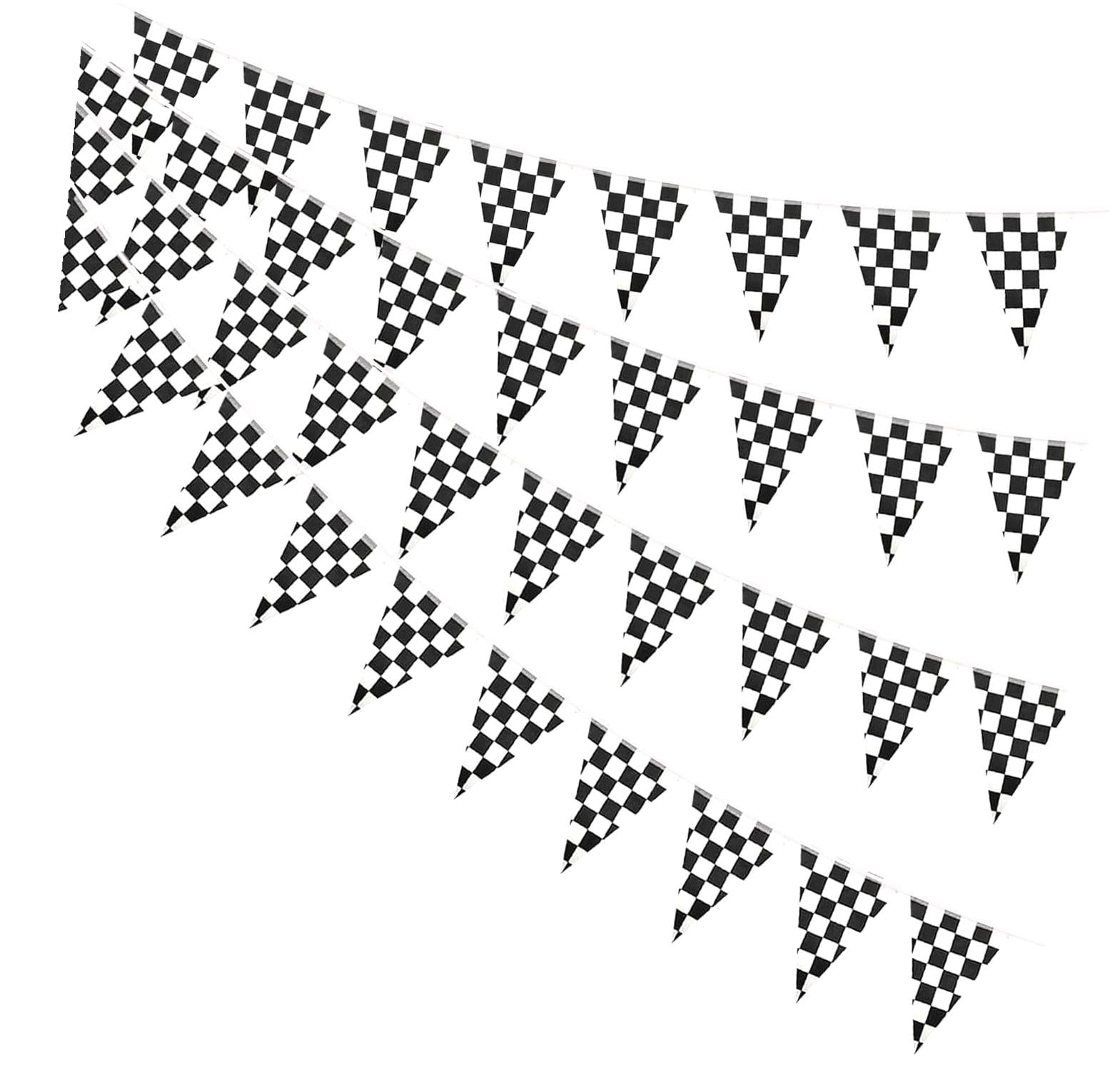 SJJ 60 Pcs Checkered Pennant Flag Banner, Checkered String Flags Racing ...