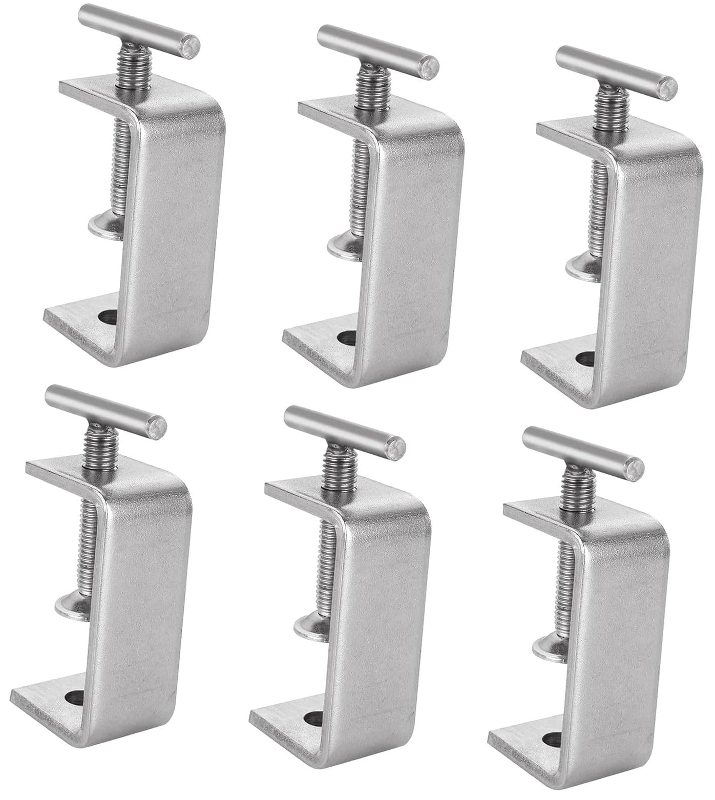 SJJ 6PCS 2 1/2 Inch C Clamps, 304 Steel Small C Clamp with Stable Wide ...
