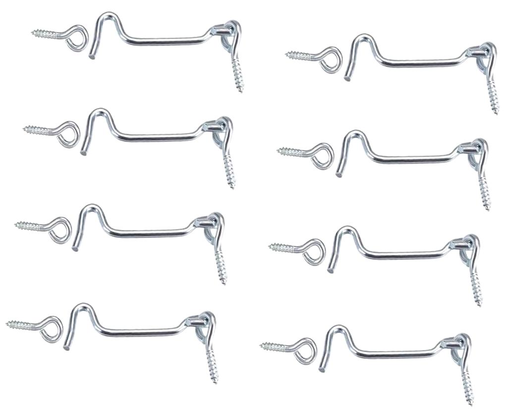 SJJ 8 Piece 2-Inch Swivel Hook and Eye Set – Carbon Steel Door and ...