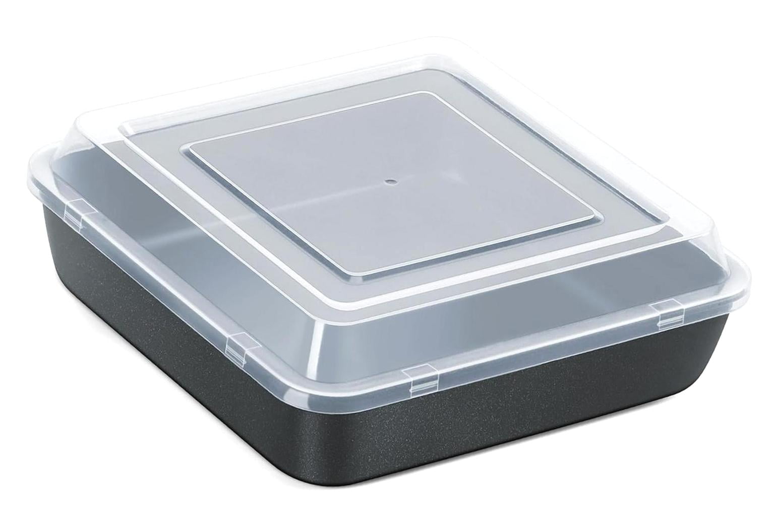 SJJ 8x8 Inch Square Baking Pan with Lid Set, Nonstick Square Cake Pans ...
