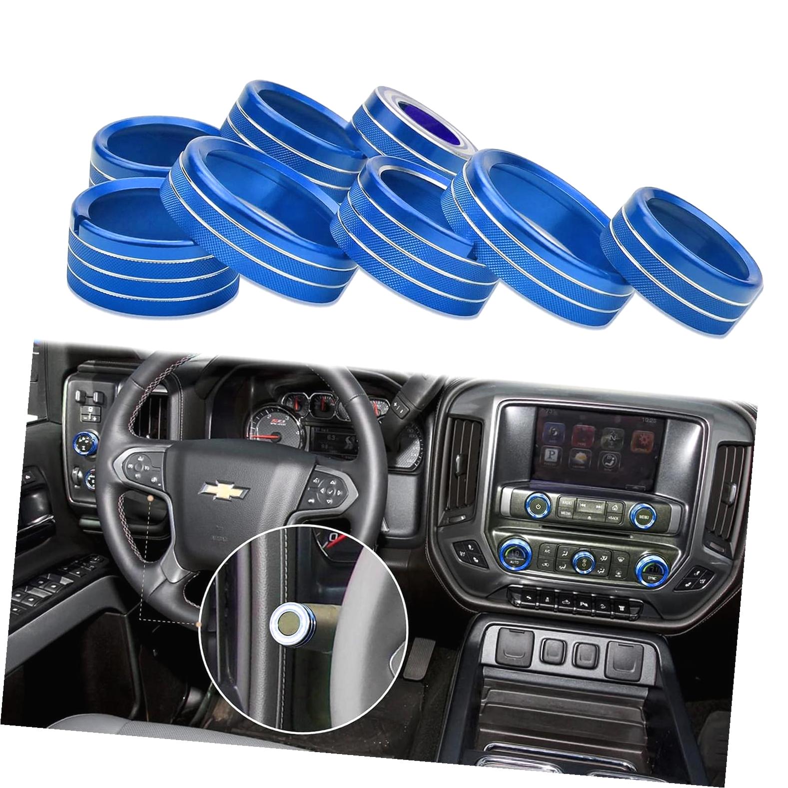 SJJ AC Radio Light Trim and Center Console Knob Covers for Chevy ...