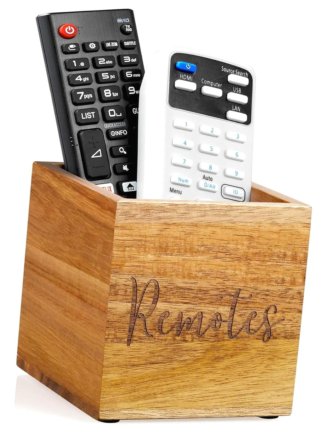 SJJ Acacia Remote Control Stand, Compact Remote Organizer for Tables ...
