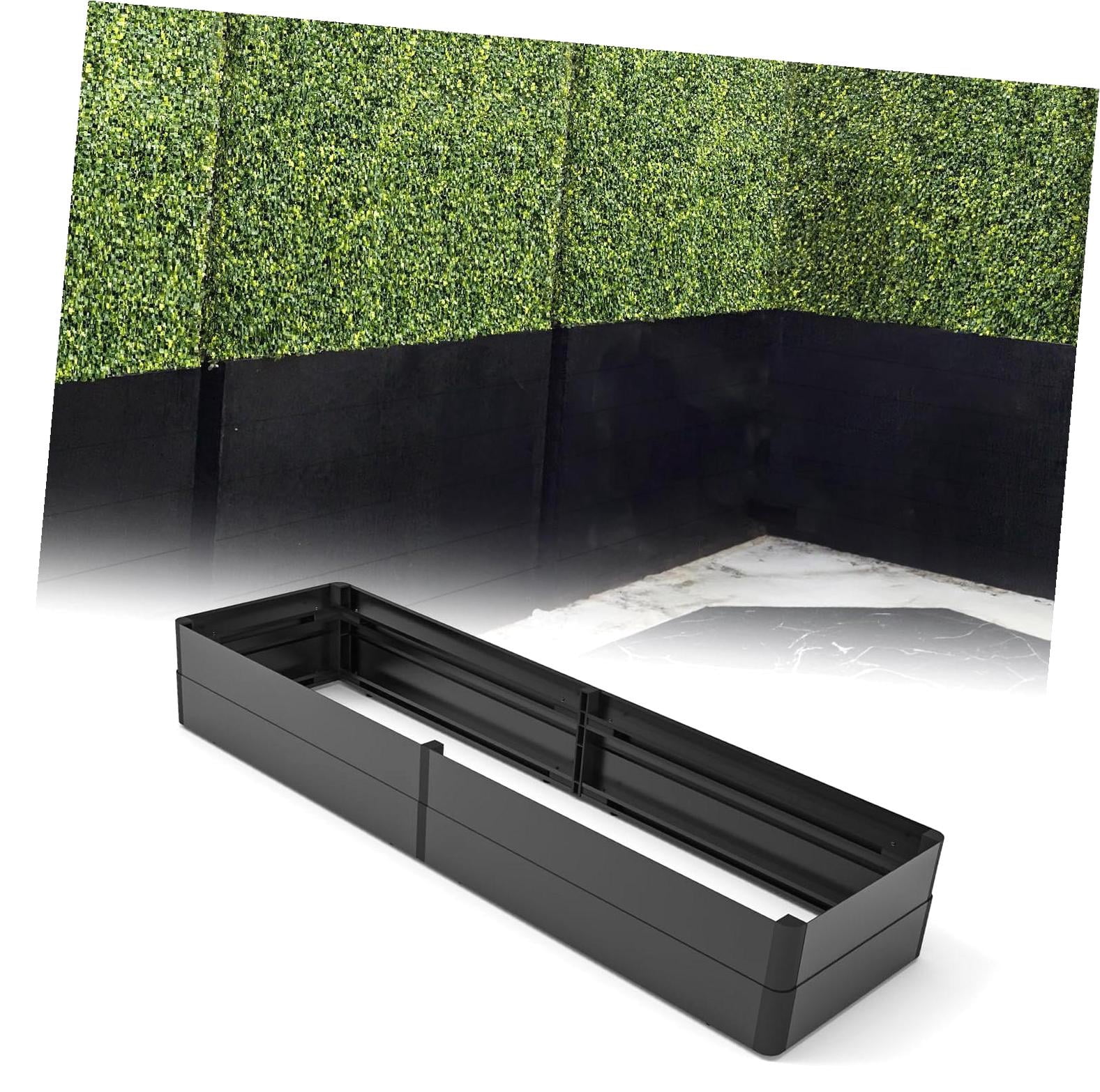 SJJ Artificial Hedge Wall Foundation, 36" Width x 9" Height x 12" Depth ...