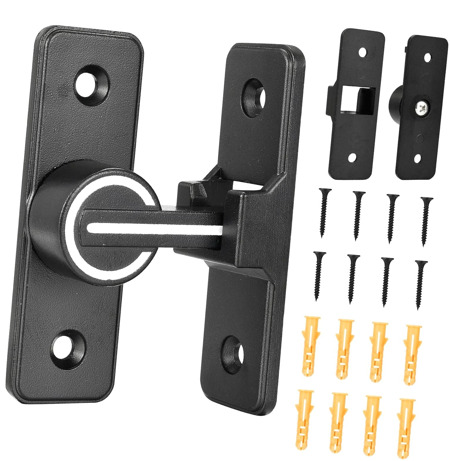 SJJ Barn Door Lock, Silver , 90/180 Degree Zinc Alloy Security Gate ...