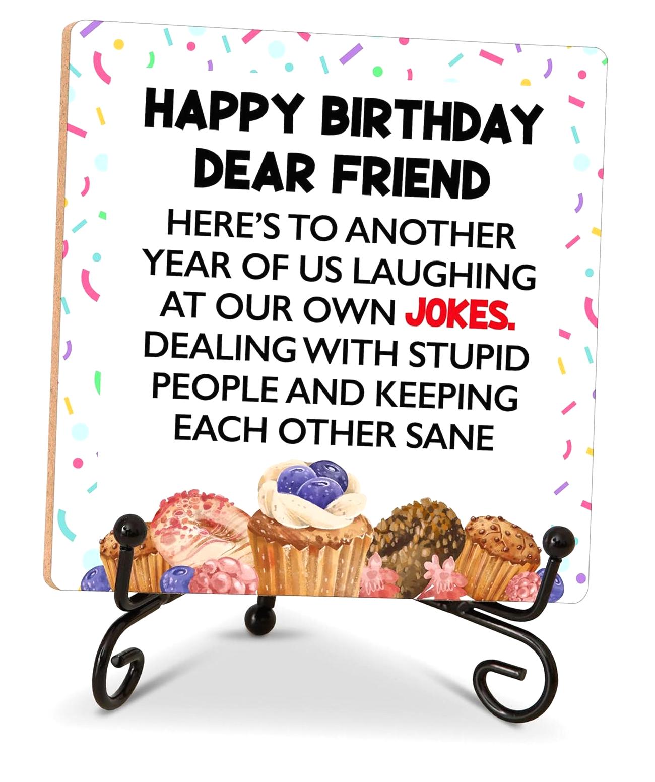SJJ Birthday for Friends - Country-style Wood Plaque with Stand - Token ...