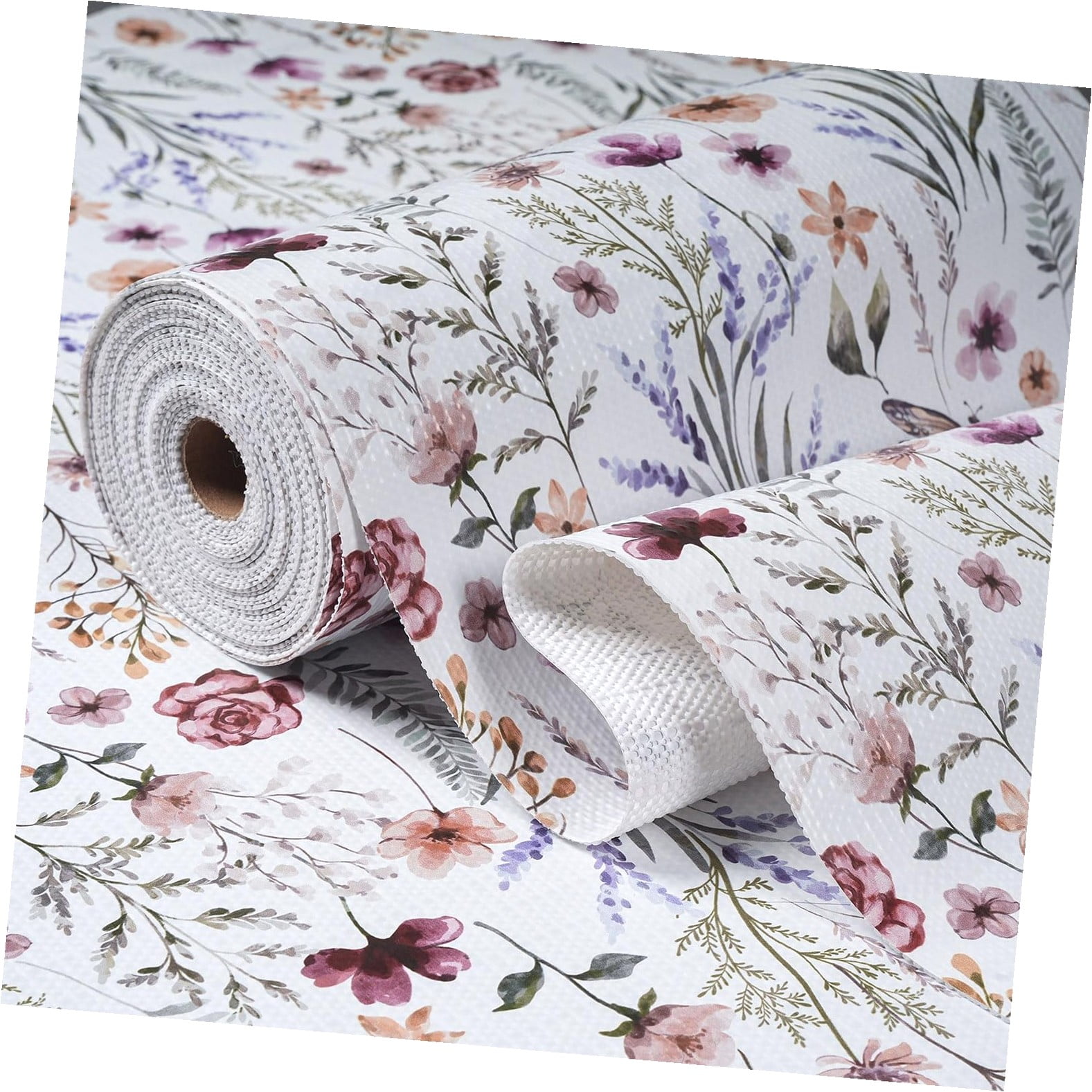 SJJ Cabinet and Drawer Liner for Kitchen Cabinets, Non-Adhesive Floral ...