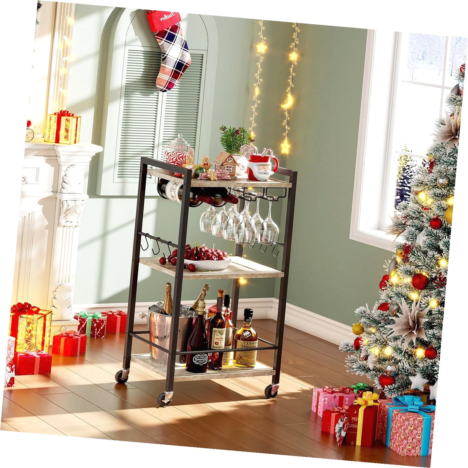 SJJ Cart, Serving Cart, Small Cart with 3-Tier , Beverage cart, Drink ...