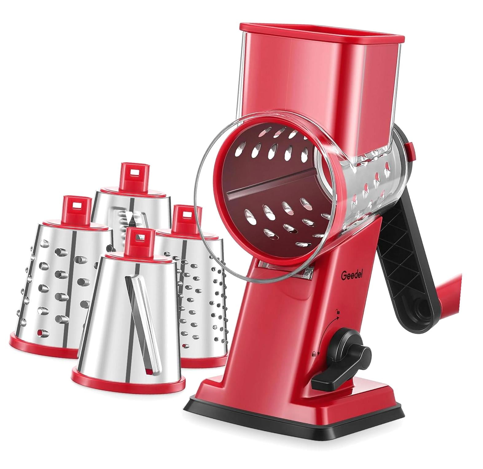 SJJ Cheese Grater - Enhanced Vegetable Shredder featuring 4 Replaceable ...