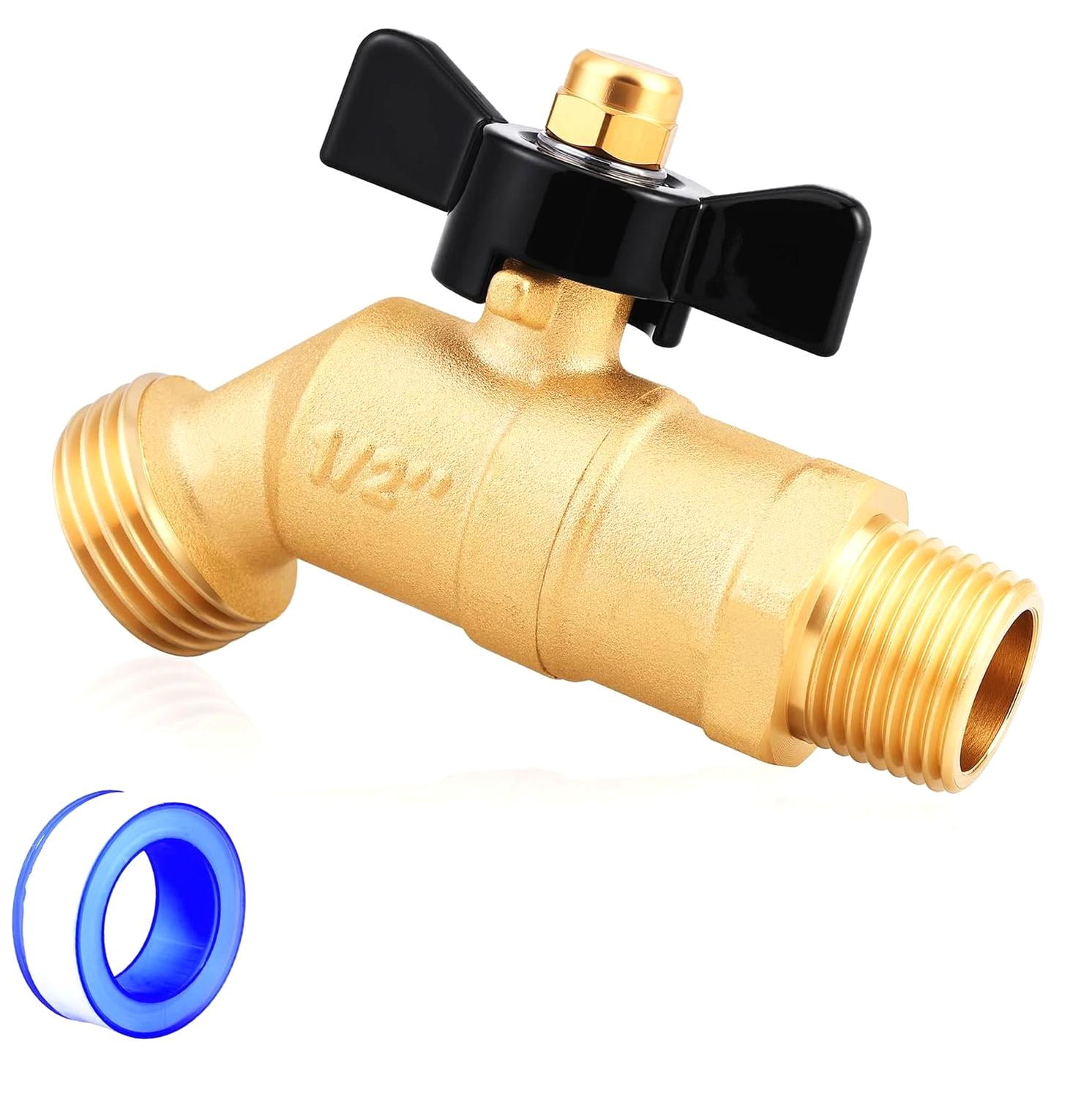 SJJ Complete Faucets Heavy Bibb 1/2" Male NPT Inlet Connection with 3/4 ...