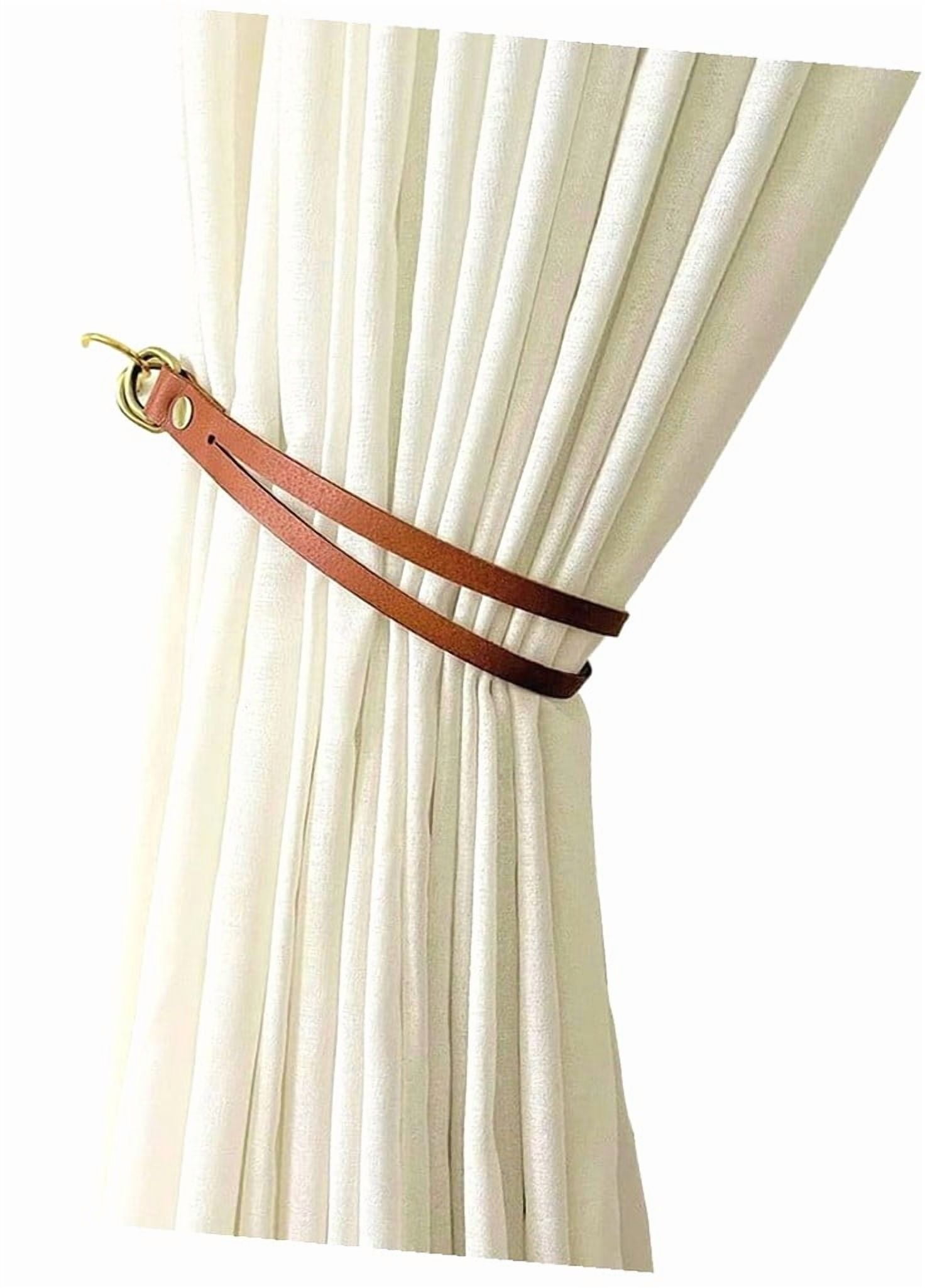 SJJ Curtain Tie Backs, Rod Holder with 2 Pack Drapery Tiebacks Drape ...