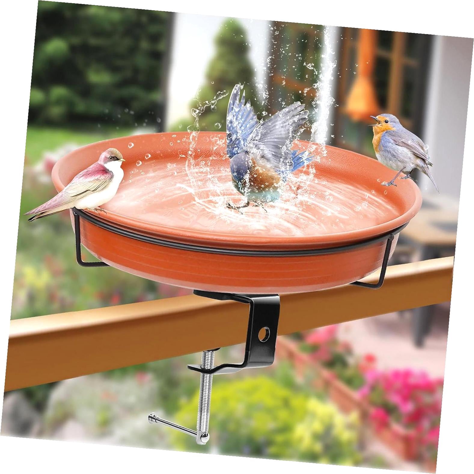 SJJ Detachable Deck Mounted Bird Bath Bowl for Use, Unheated Birdbath ...