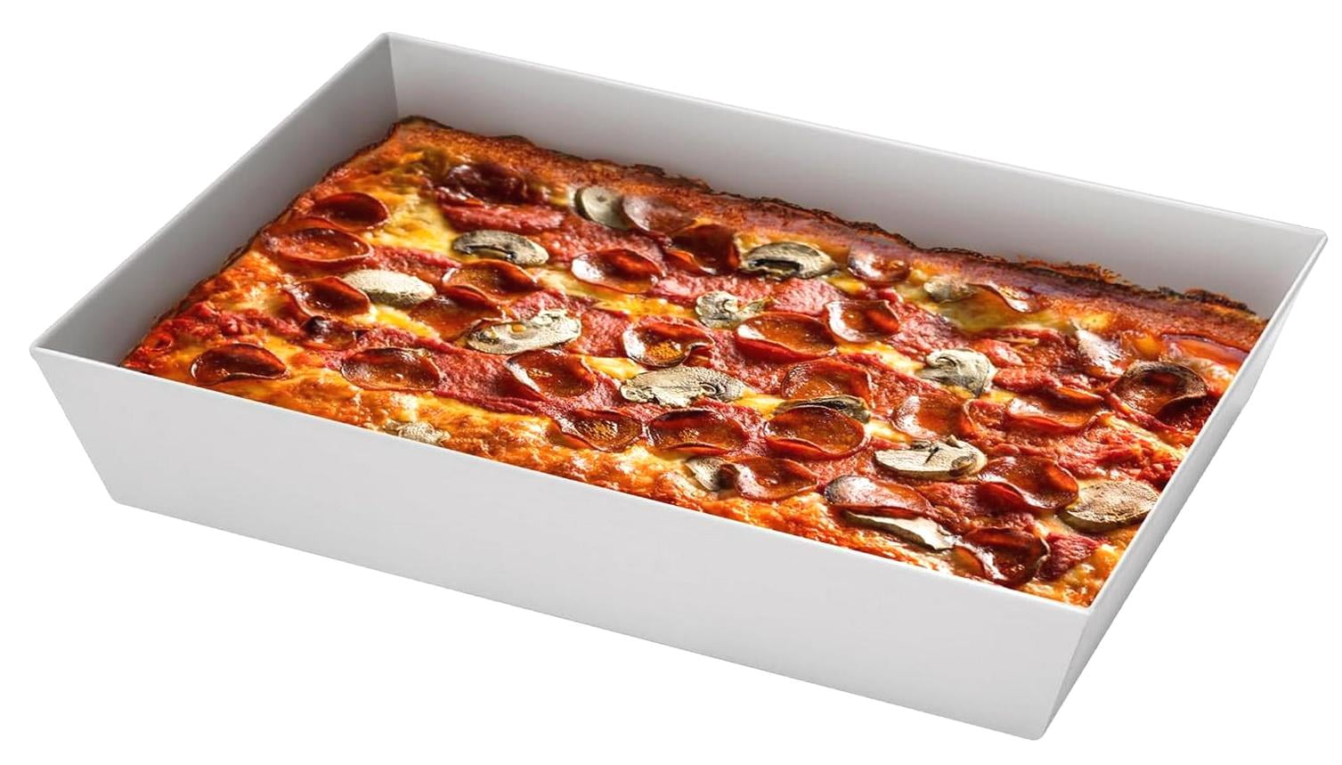 SJJ Detroit Style Pizza Pan, 10 X 14 Inch, Deep Dish Design, Non-Stick ...