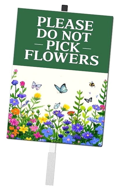 SJJ Do Not Pick Flowers Yard Sign with Stakes Pollinator Wildflowers ...