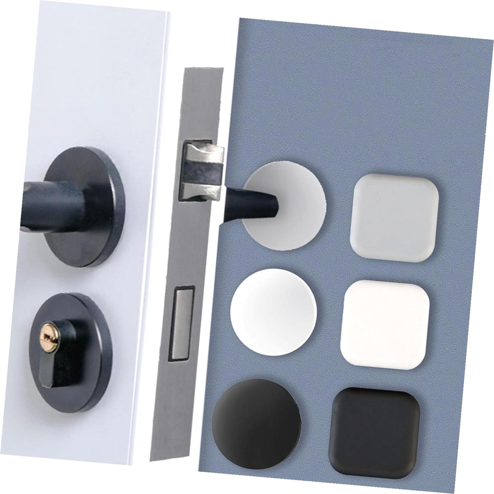 SJJ Door Handle Bumper 6 PCE Self-Adhesive Geometry Round & Square Wall ...