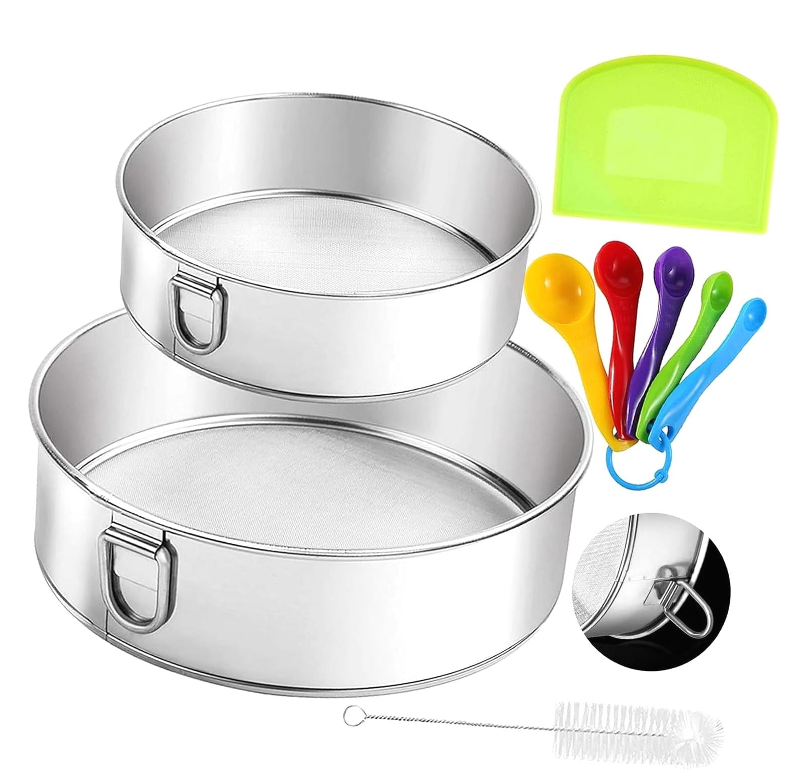 SJJ Flour Sifter Flour Sieve - Stainless Steel 60 Mesh Baking Tool for ...