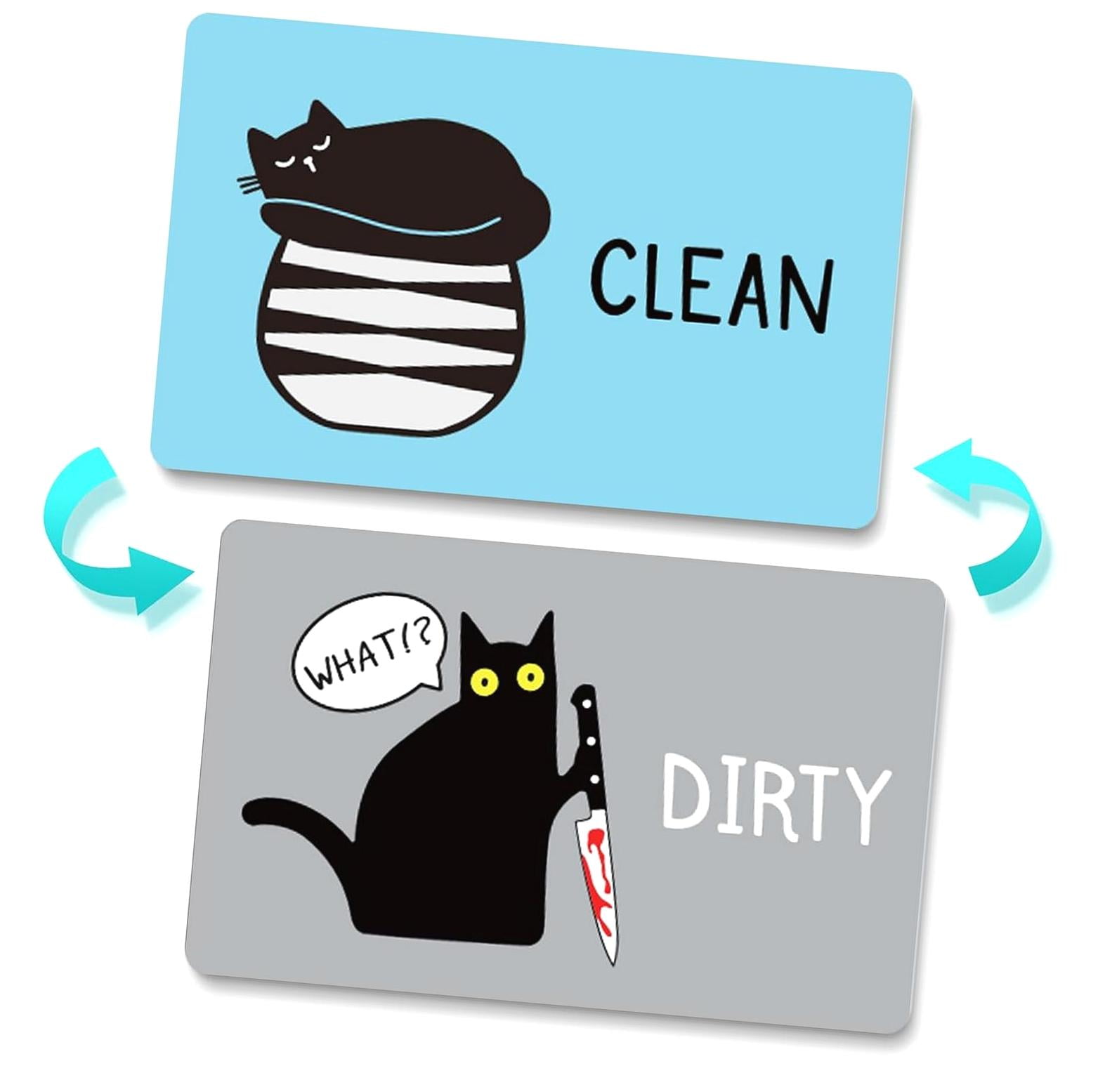 SJJ Funny Dishwasher Clean Dirty Sign Double Sided Refrigerator Cute ...
