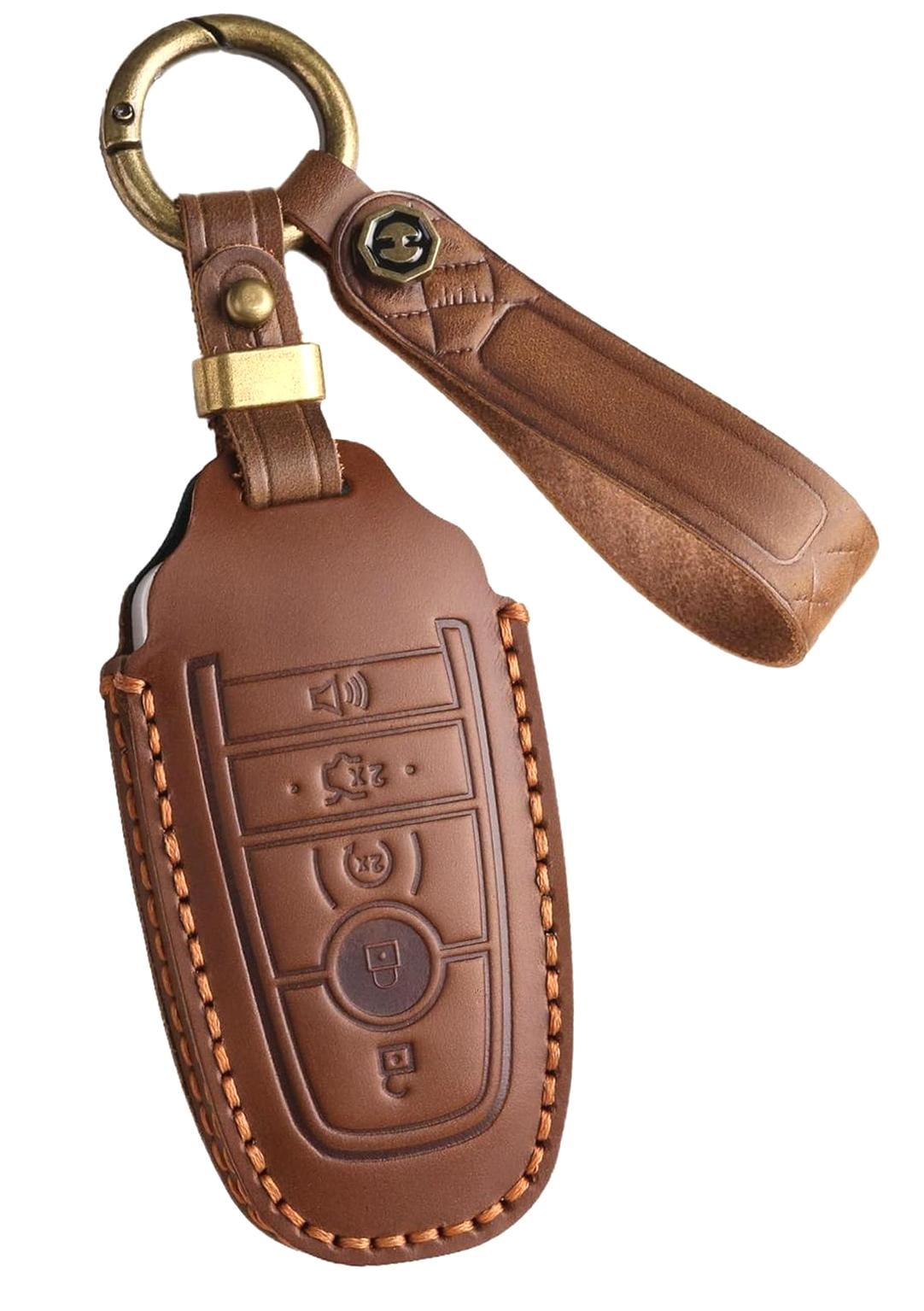 SJJ Genuine Leather Key Fob Case for F150, F250, F350, Edge, Expedition ...