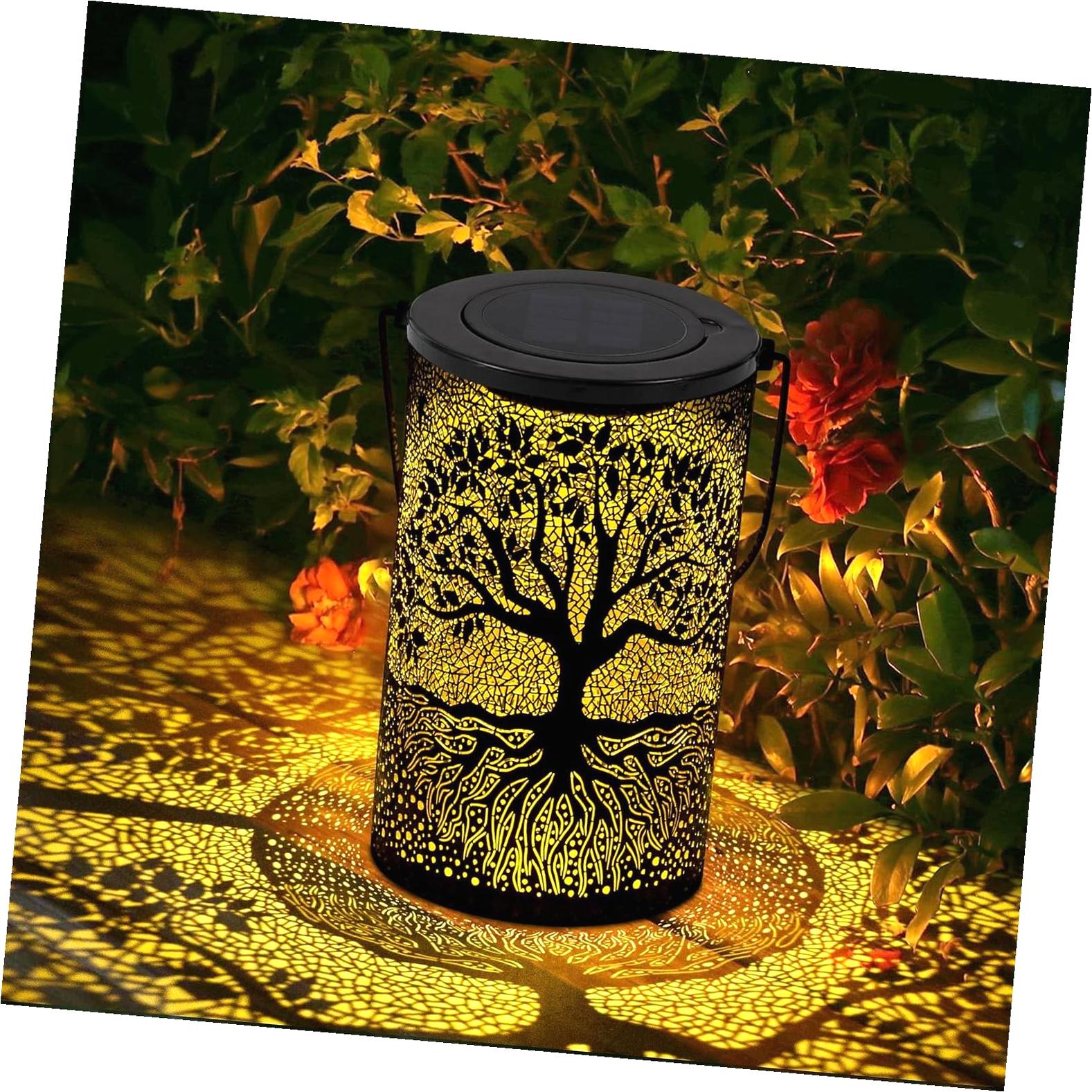 SJJ Hanging Solar Lanterns, Featuring the Tree of Life Design, Ideal ...