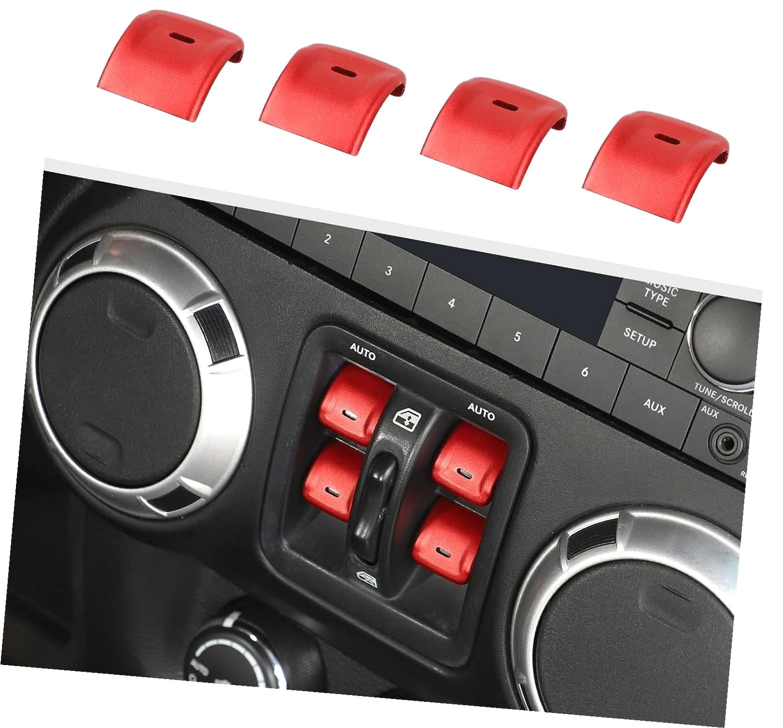 SJJ JK Window Button Protectors, 4-Piece Center Console Window Switch ...