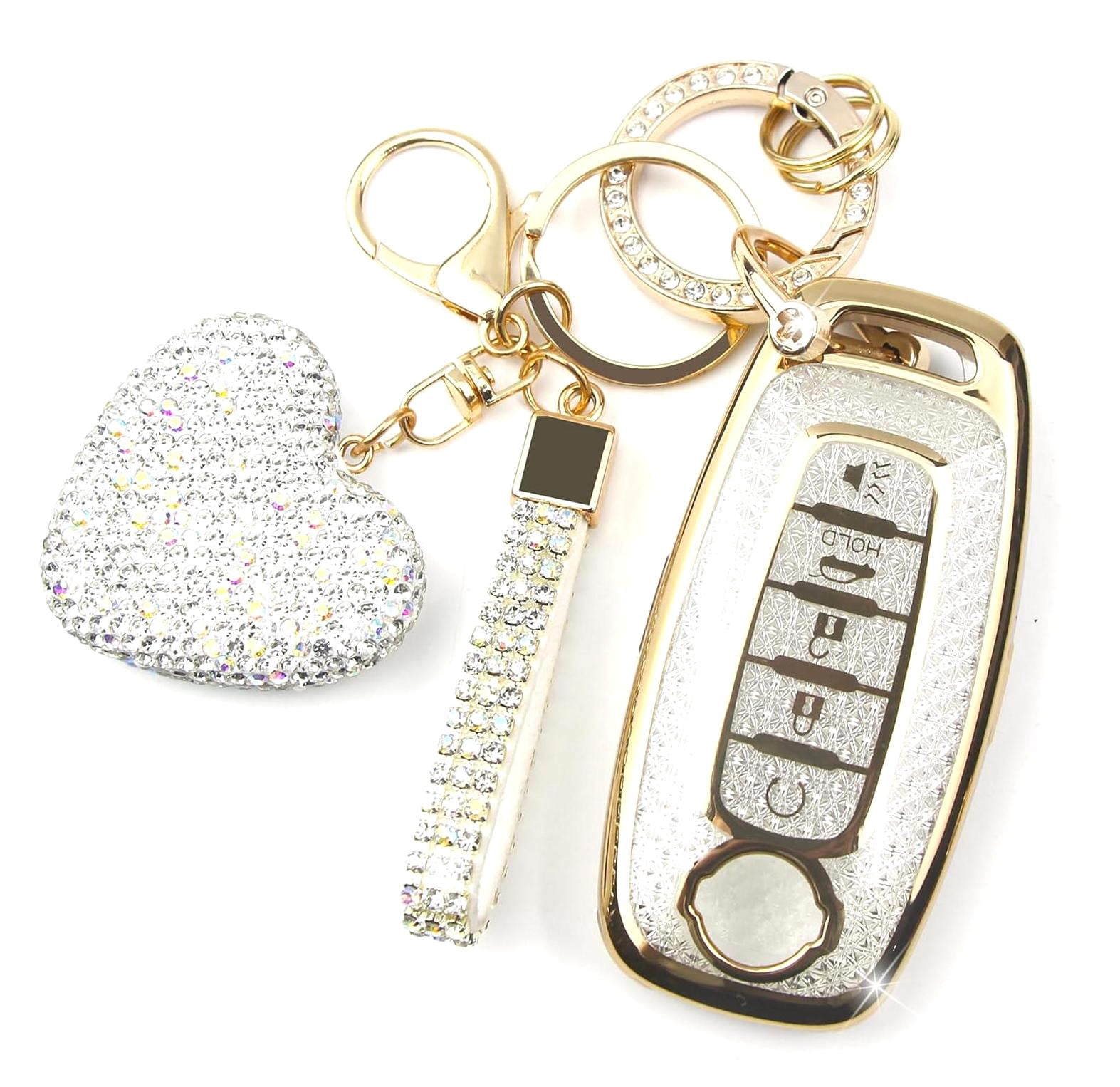 SJJ Key Fob Cover with Diamond Keychain and Car Key Holder for Rogue ...