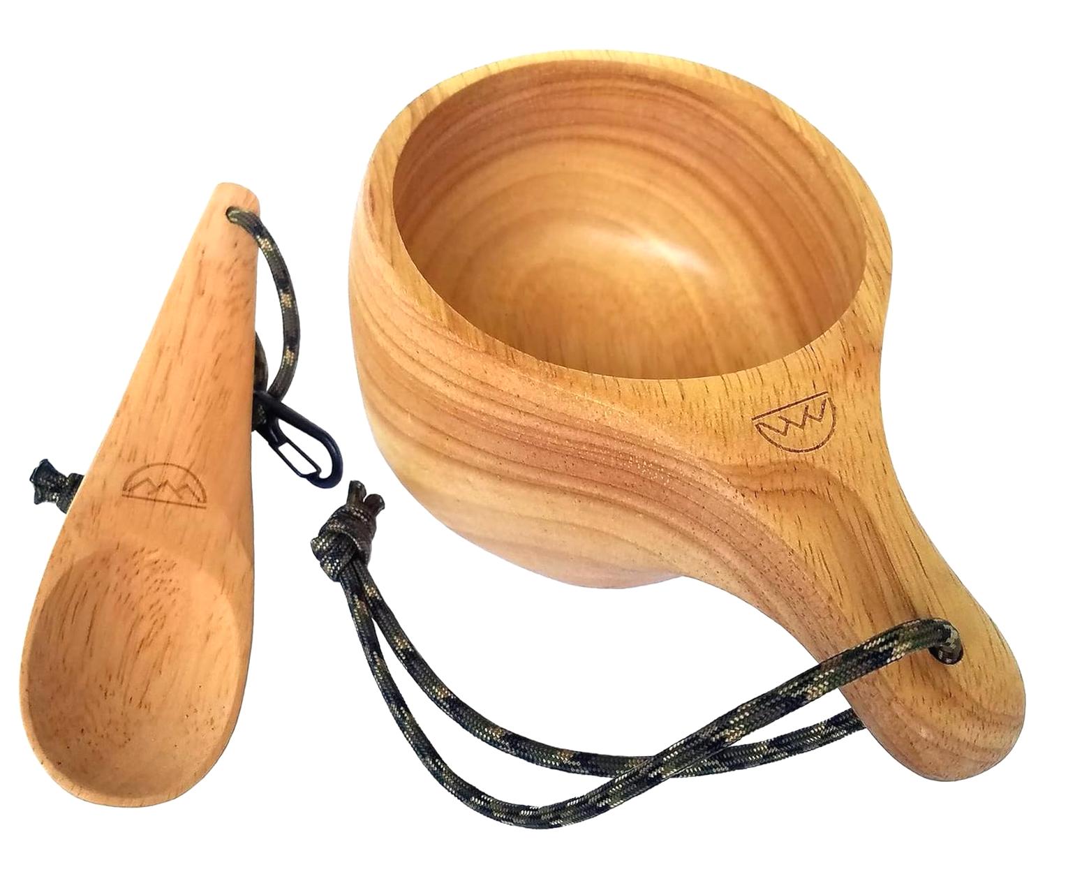SJJ Kyrre Kuksa - Large Hand Carved Sd Camp Mug & Spoon Set - A Great ...