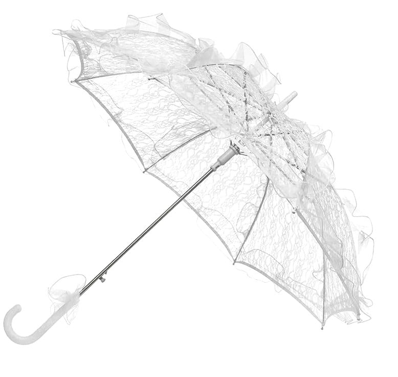 SJJ Lace Parasol Umbrella – 24 Inch Ruffle Umbrella for Girls, Lace ...