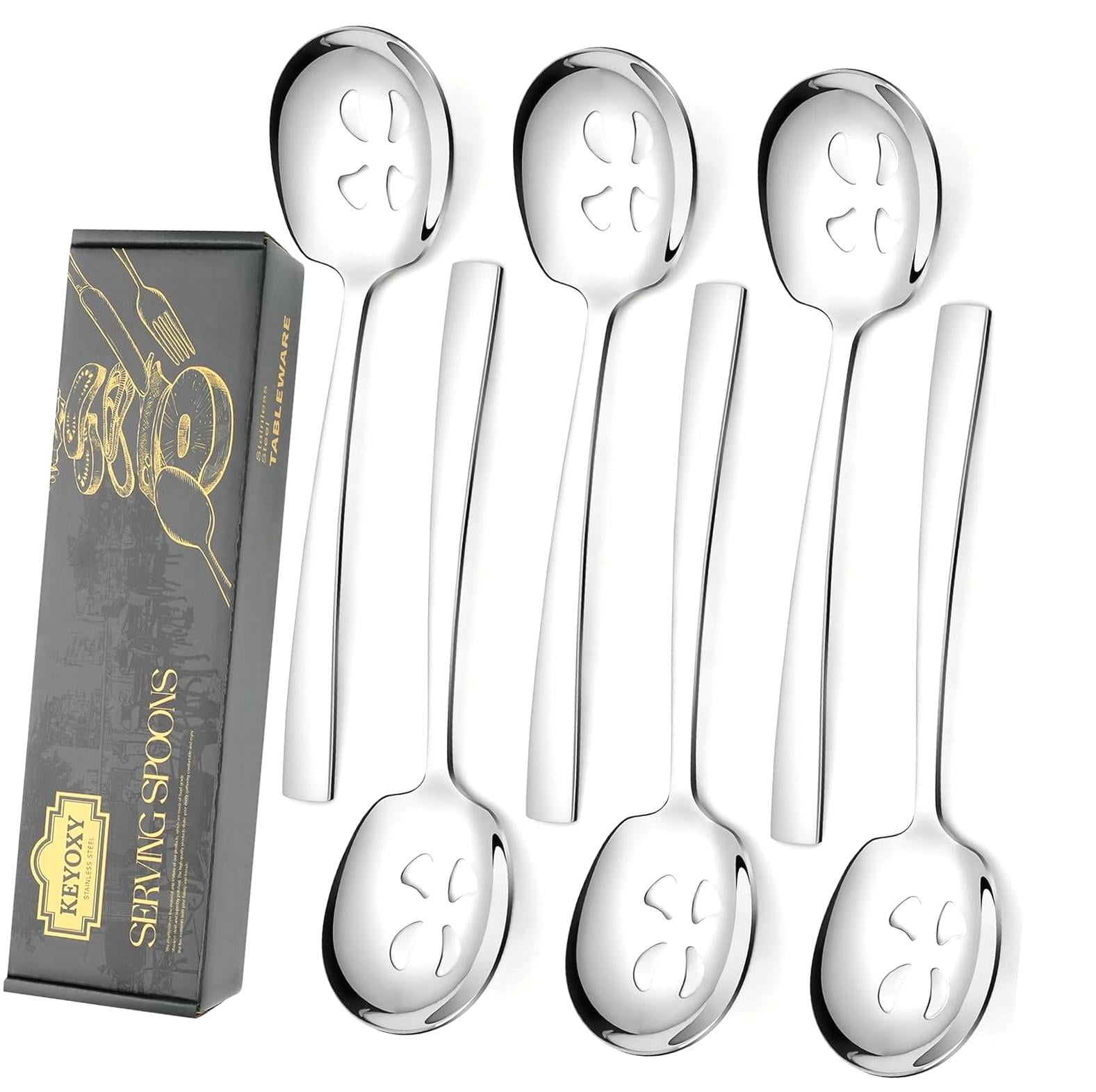SJJ Large Serving Spoons Collection - 6 Stainless Steel Pieces ...