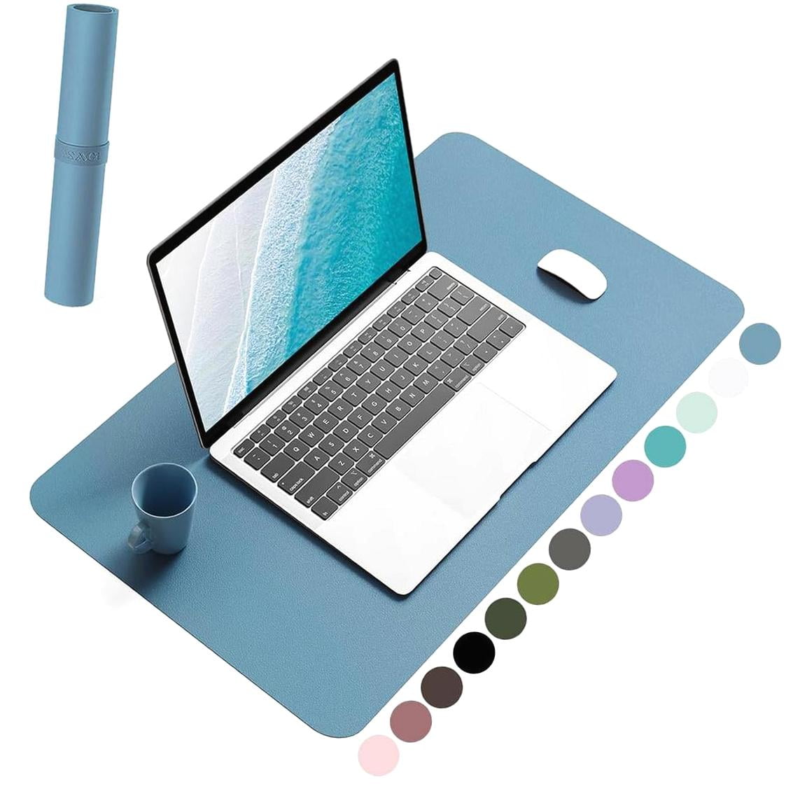 SJJ Leather Desk Mat, Laptop Computer Keyboard Protector, Office Table ...