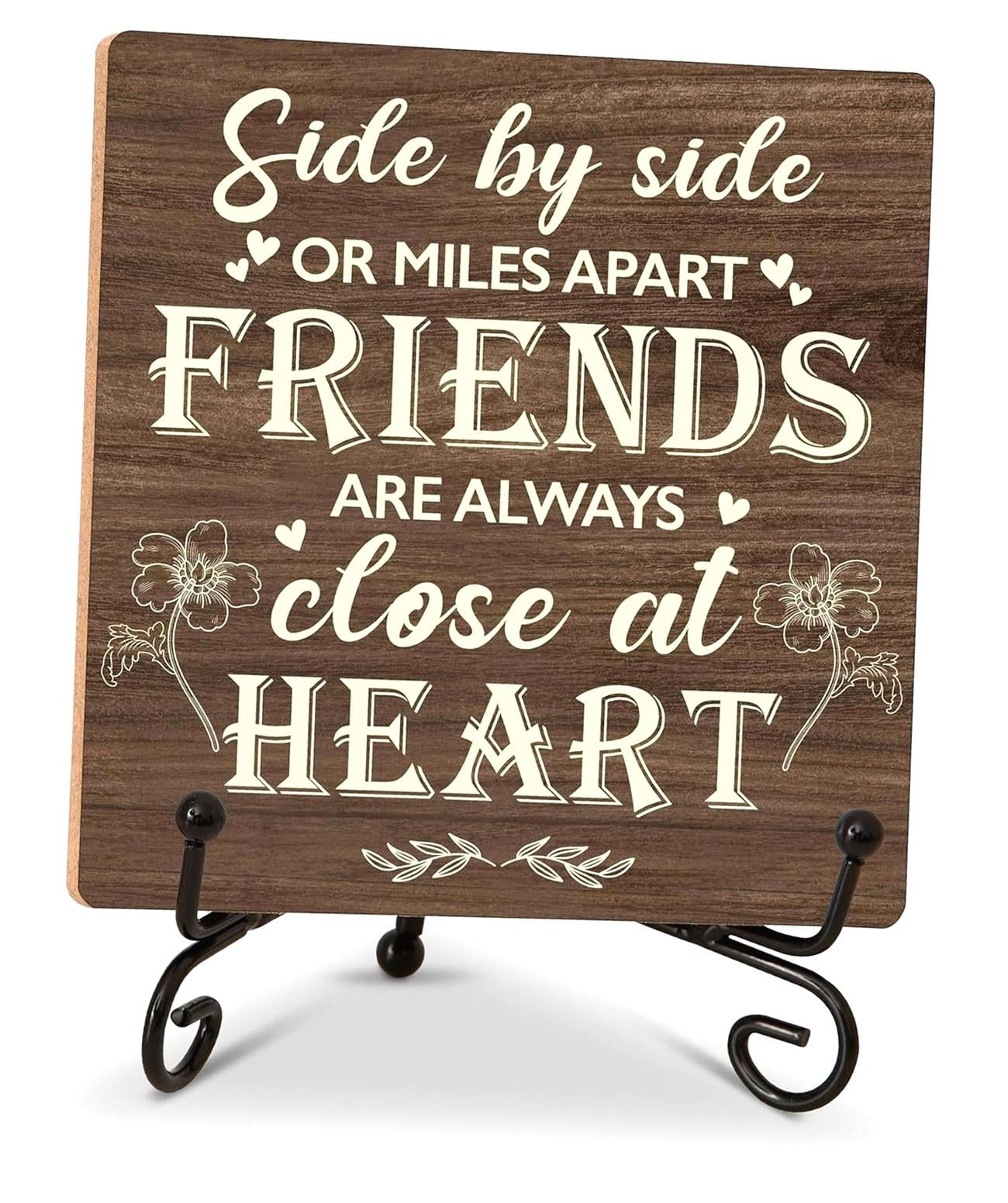 SJJ Long-Distance Wood Plaque with Stand - Friendship for Women, Men ...