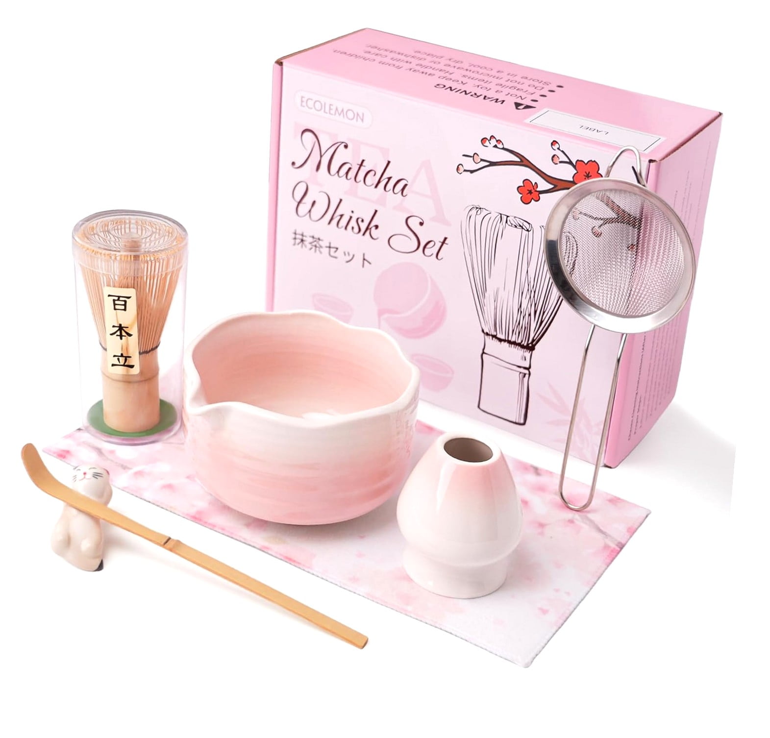 SJJ Matcha Set, 7 Pcs Matcha Kit with Matcha Bowl with Spout, Whisk ...