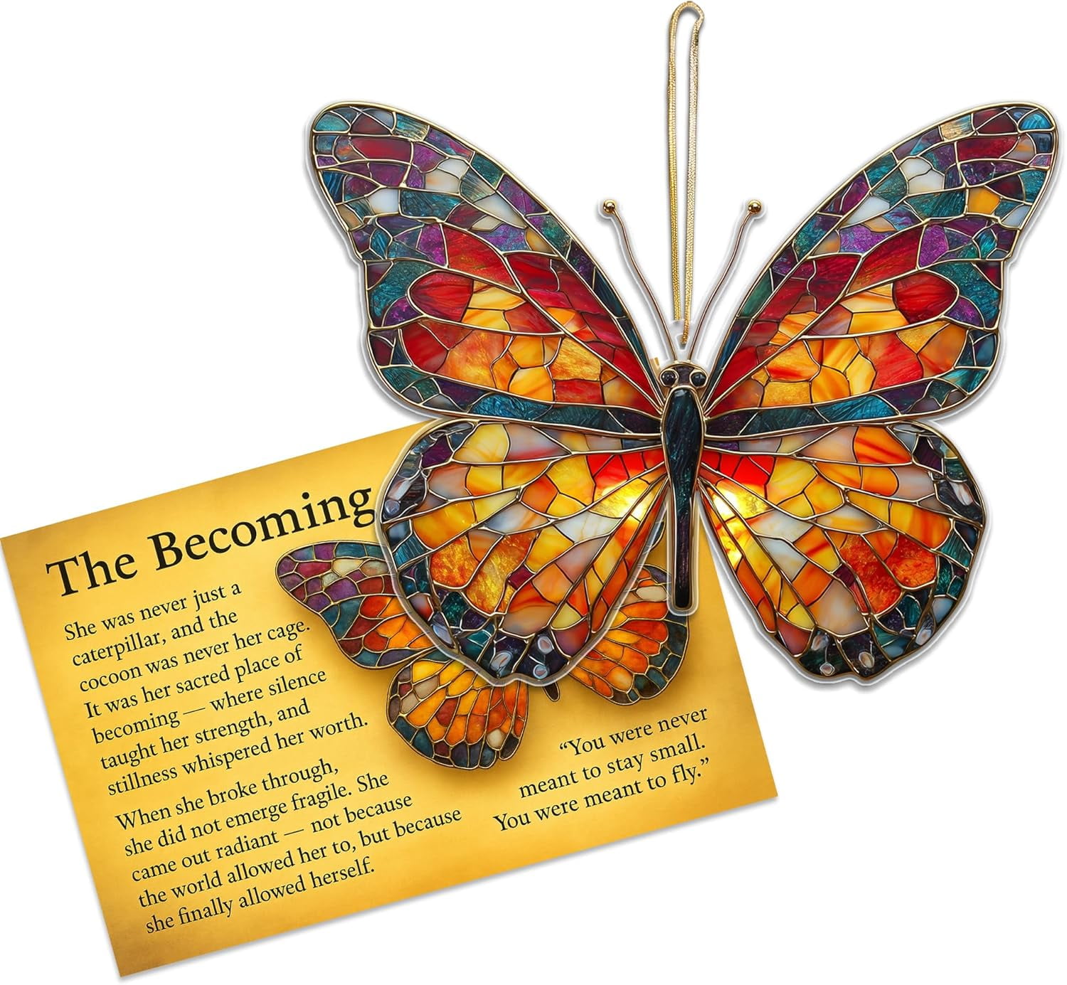 SJJ Monarch Suncatcher Ornament with Story Card, Acrylic Hanging ...