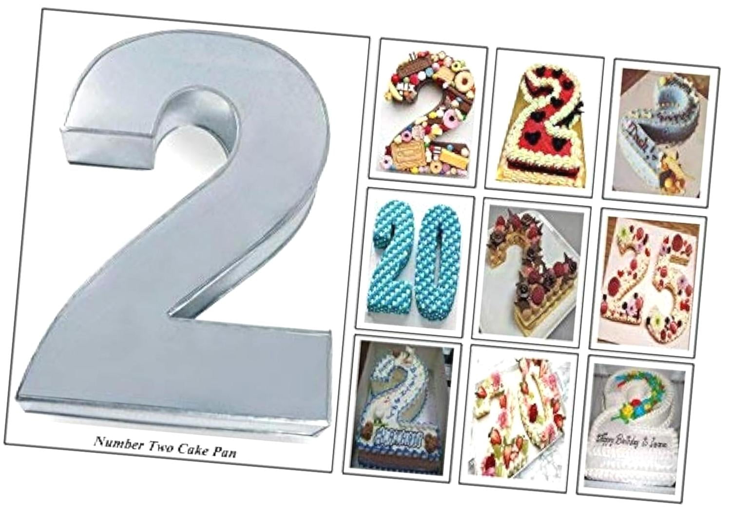 SJJ Number Two 2 Cake Pan for Weddings, Birthdays, and Anniversaries ...
