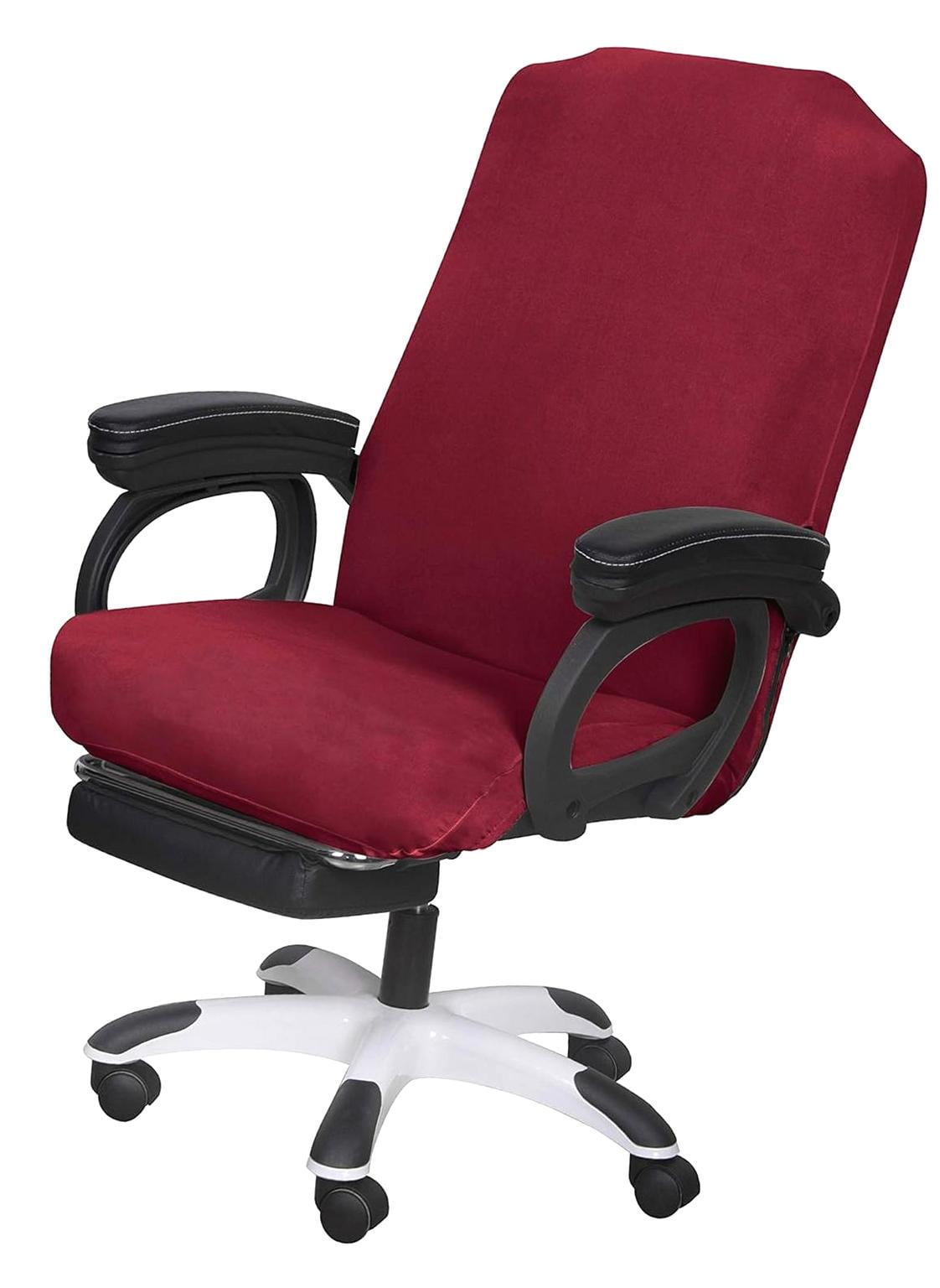 SJJ Office Chair Cover- Medium, Burgundy- Detachable Computer Chair ...