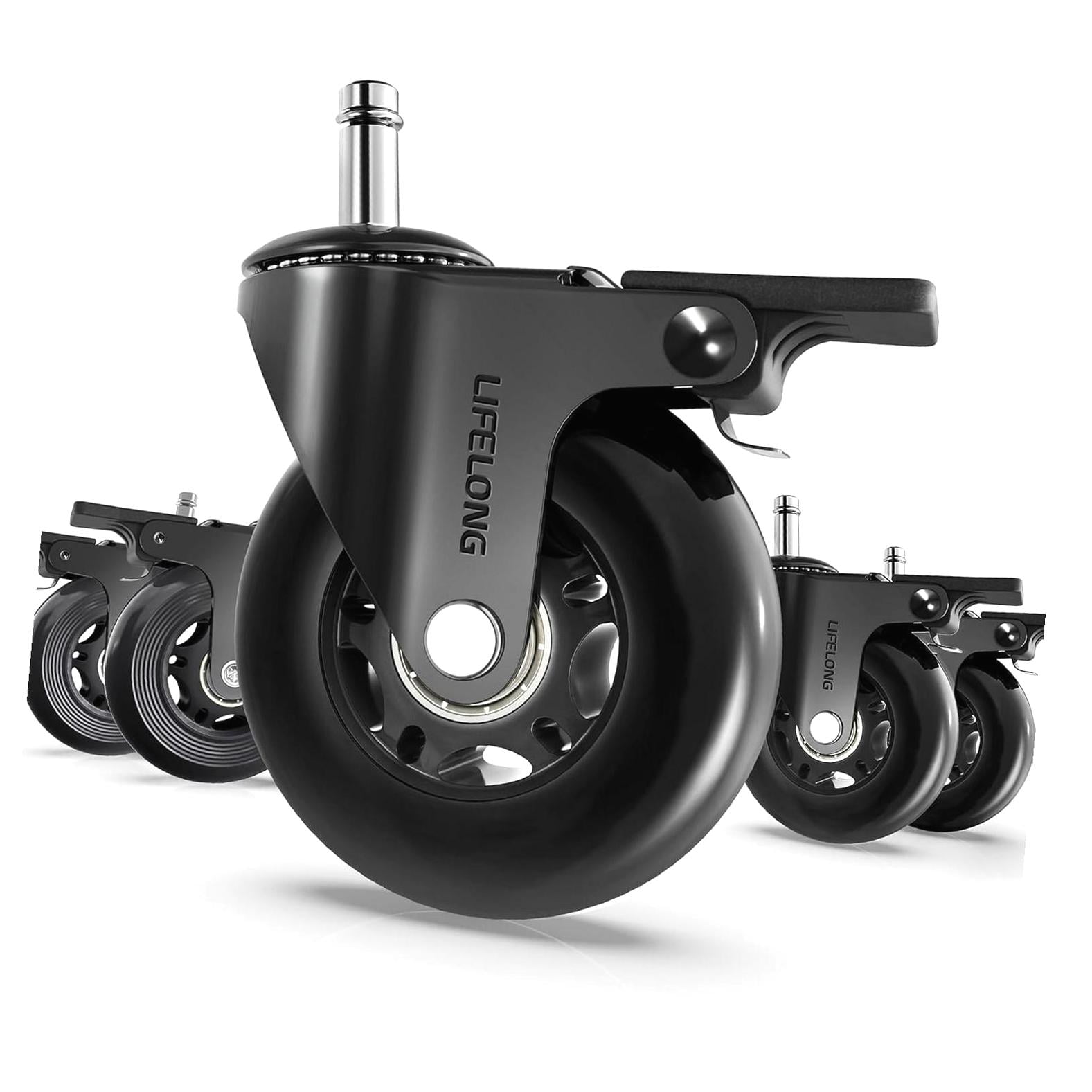 SJJ Office Chair Wheels Replacement Rubber Desk Chair Casters for ...