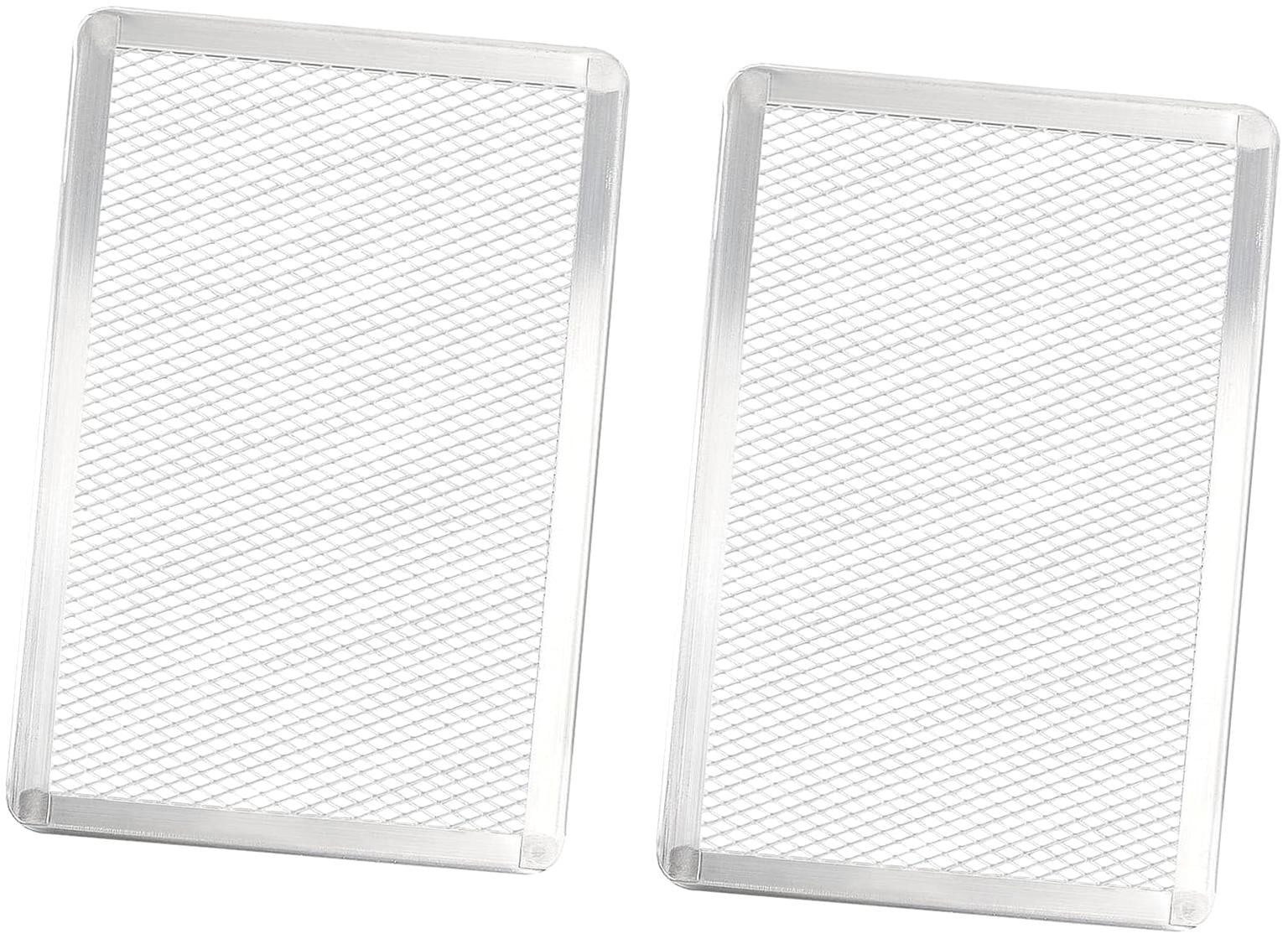 SJJ Pizza Screen 8 x 12 Inch 2-Pack Rectangular Aluminum Pizza Pan ...