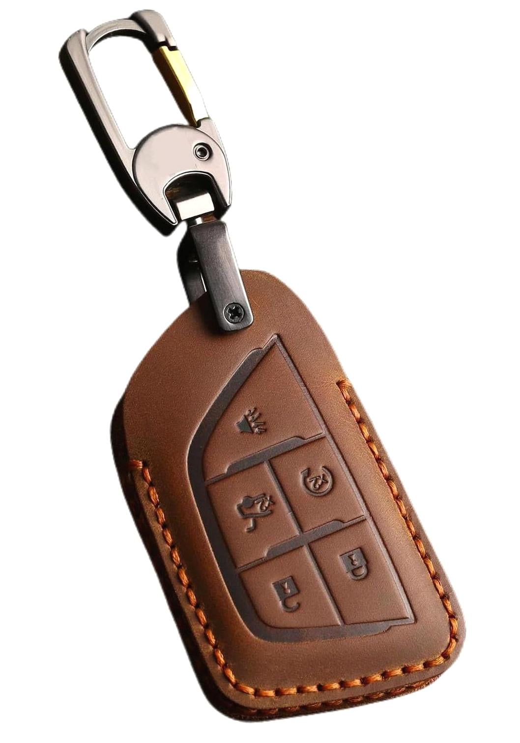 SJJ Premium Leather 5-Button Key Fob Protector for Escalade CT4 CT5 ...