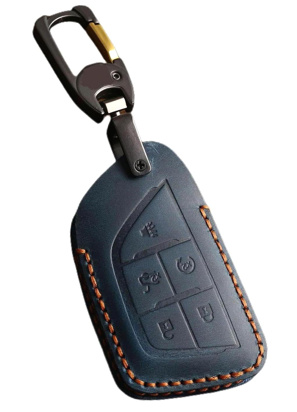 SJJ Premium Leather 5-Button Key Fob Protector for Escalade CT4 CT5 Lyriq 2021-2025, with XT4 ...