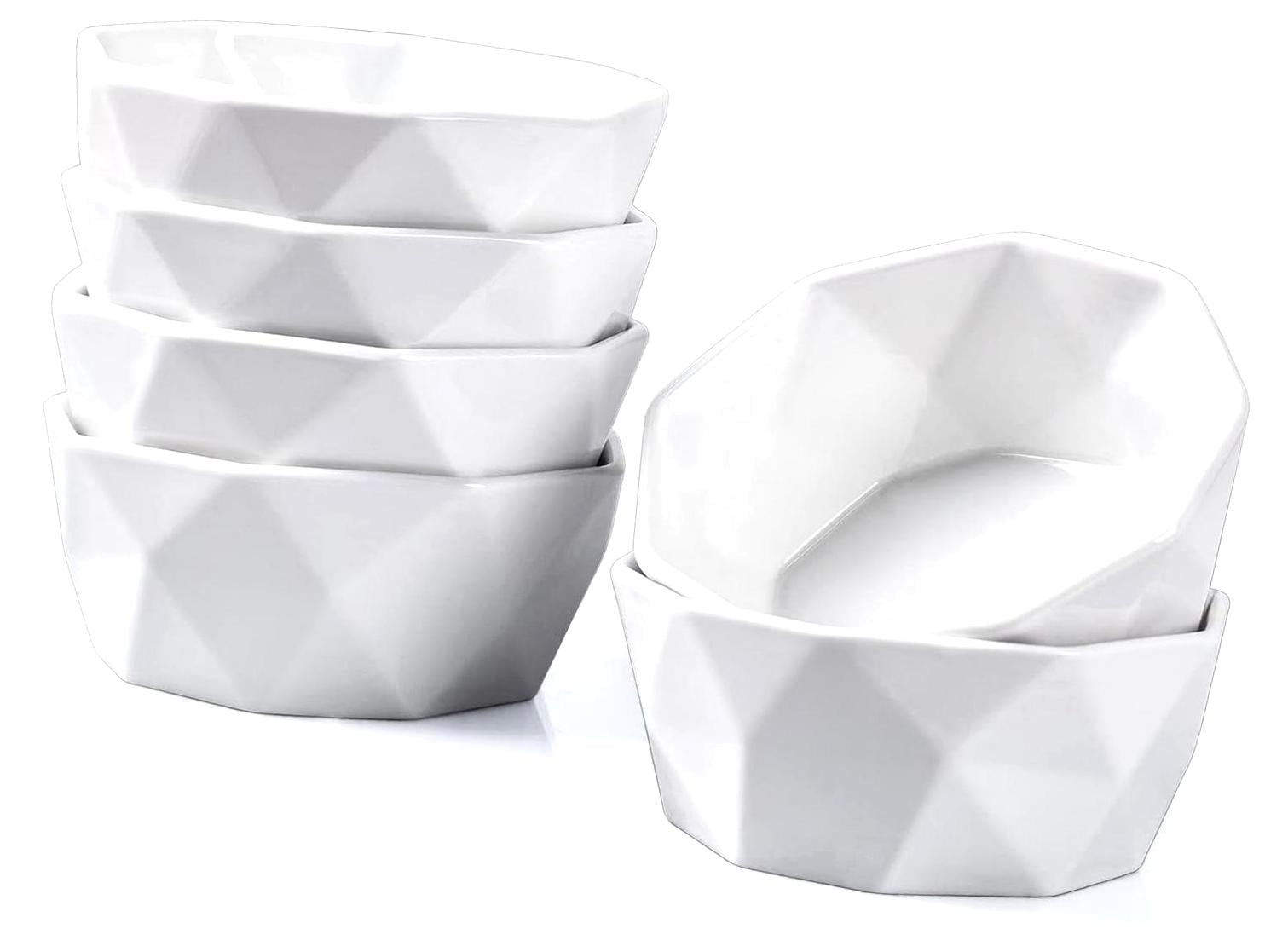 SJJ Ramekins 8 oz, Creme Brulee Ramekins, Porcelain Ramekins Oven Safe, Geometric Pattern ...