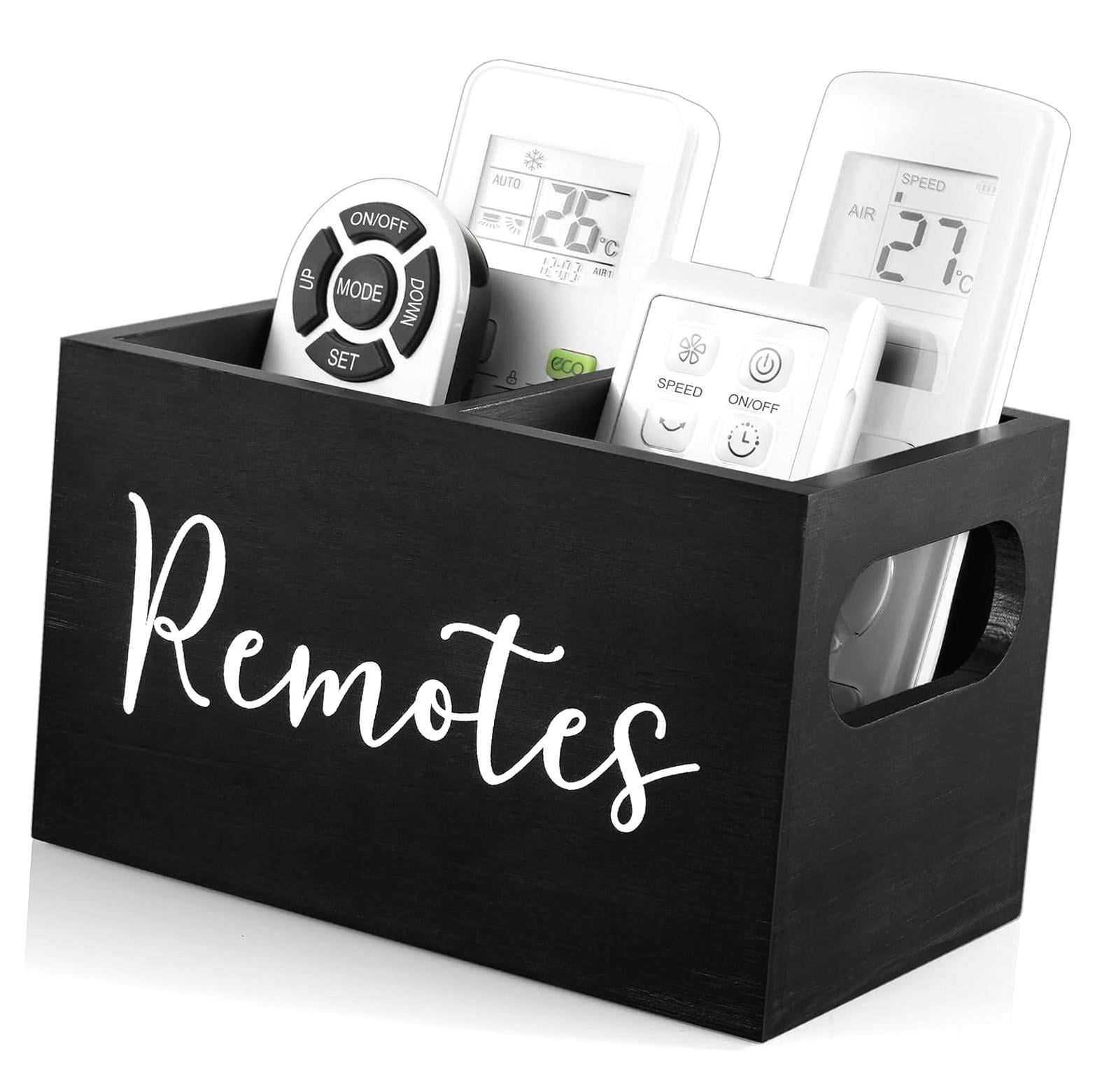 SJJ Remote Control Caddy, Television Remote Holder, Wooden Remote ...