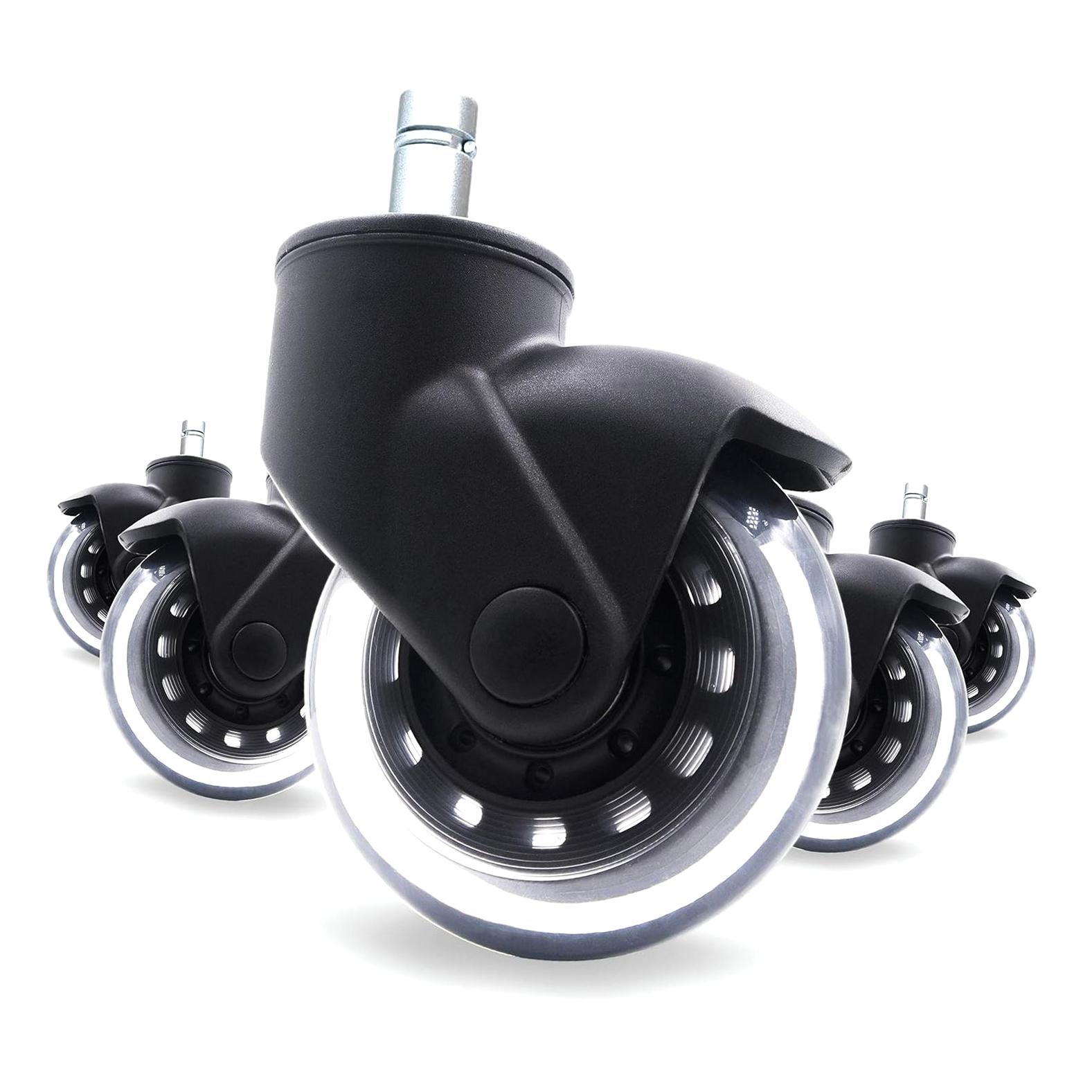 SJJ Set of 5 Office Chair Wheels with Swivel Vertical Axle, Safe for ...