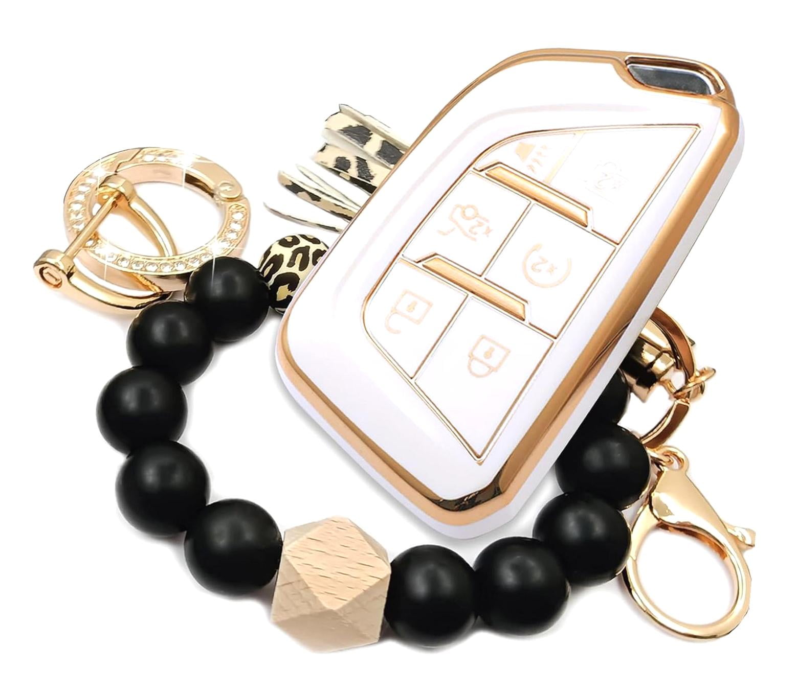 SJJ Silicone Key Fob Cover with Bracelet Keychain for Escalade ESV CT4 ...