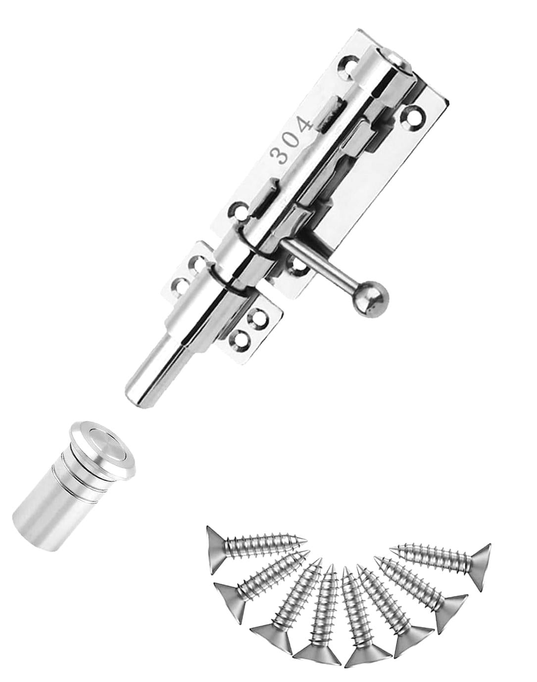 SJJ Slide Bolt Gate Solid Gate Lock 304 Steel Barrel Bolt Lock Security ...